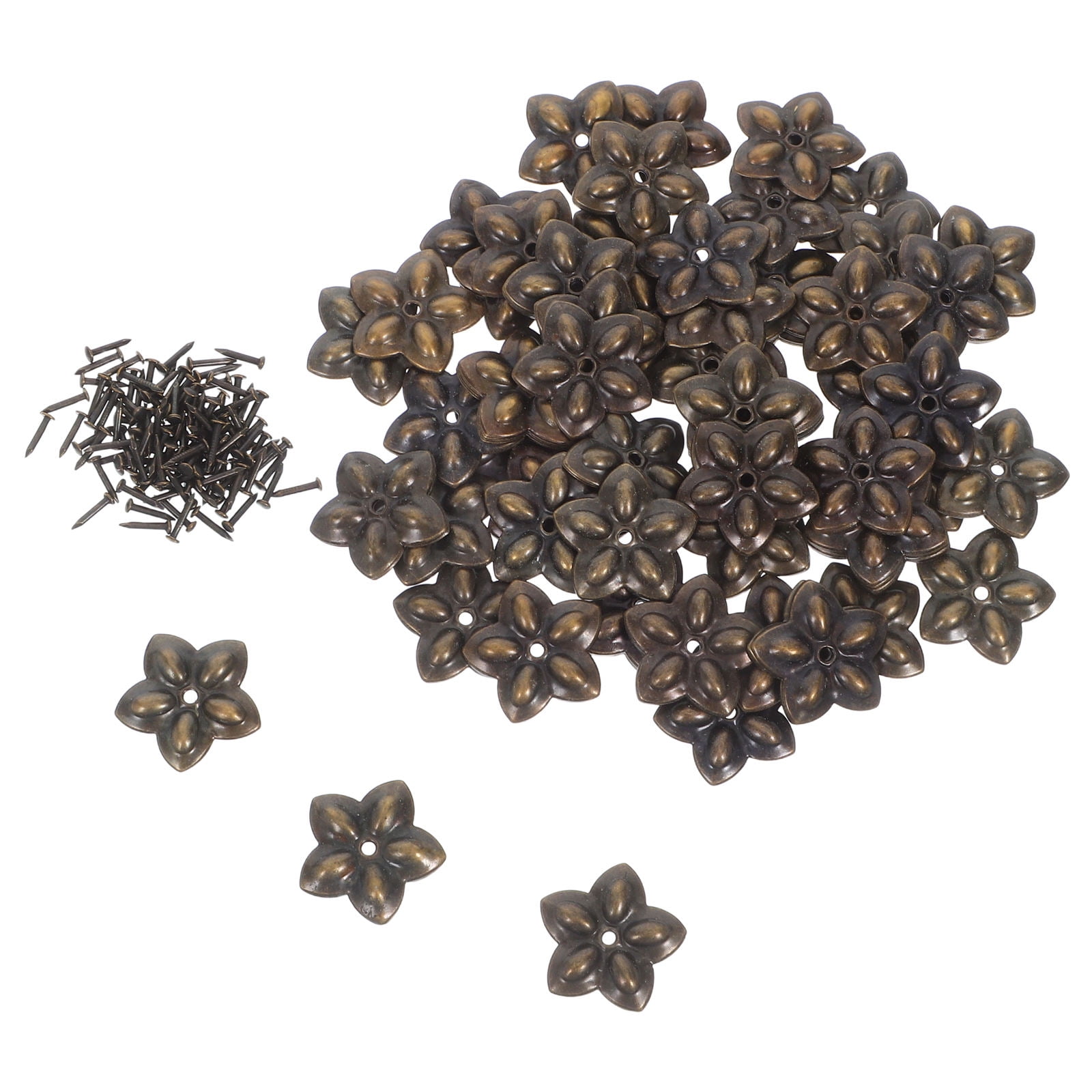 FOMIYES 100Set Metal Decorative Tack Nails Coffee Color for Furniture ...