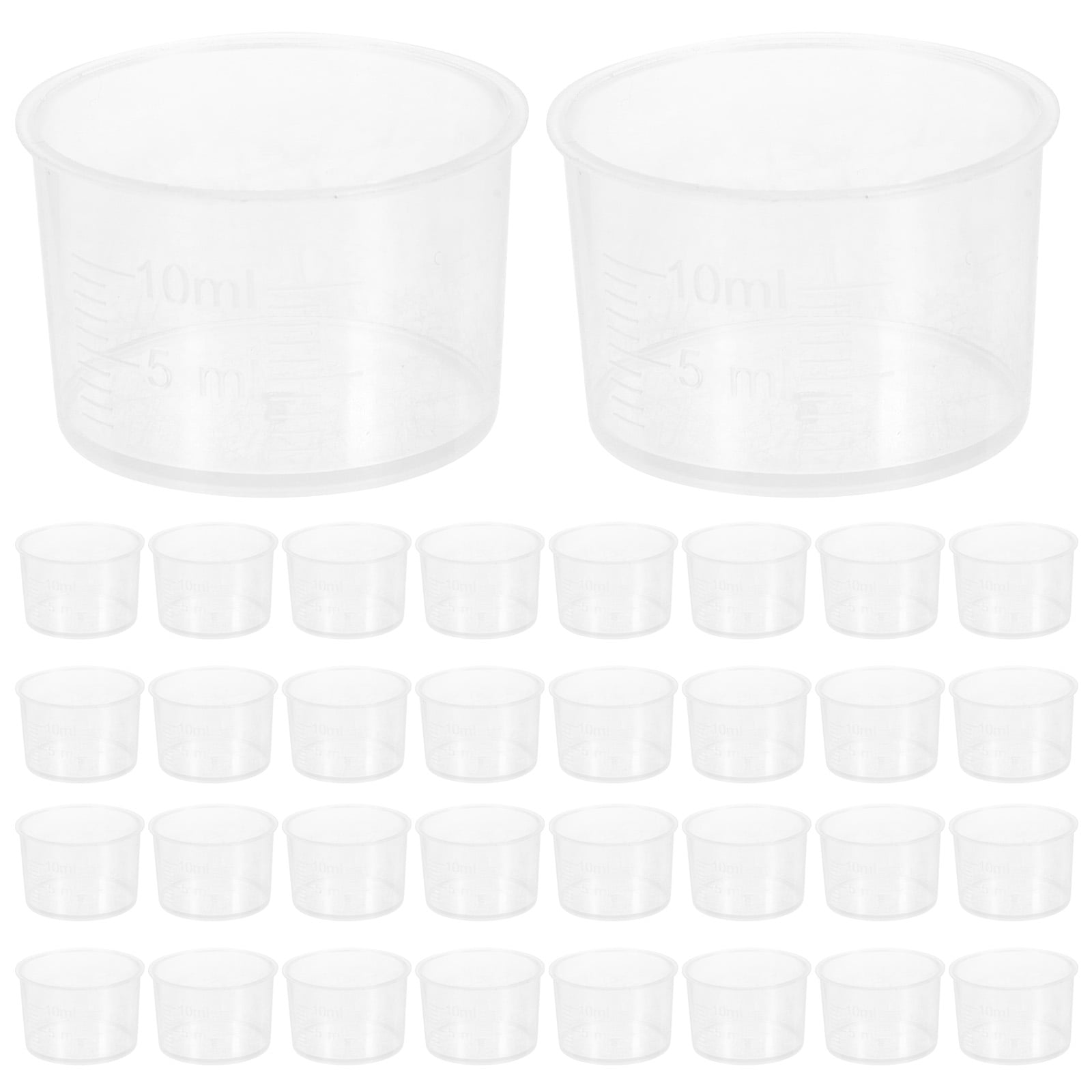 Raindrops 100pcs Disposable Measuring Cups Thickened Clear Plastic ...