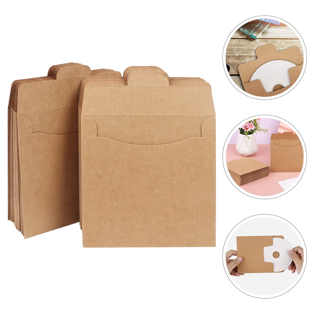 Raindrops 100pcs Kraft Paper Sleeves Envelopes For Dvd Storage Brown ...