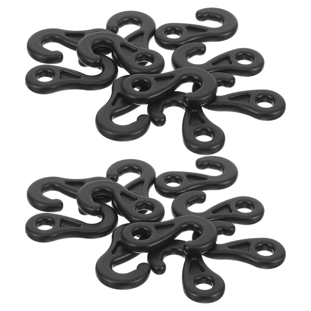 Raindrops 100Pcs Black Plastic Hook for Tent with Strong Wind Resistant ...