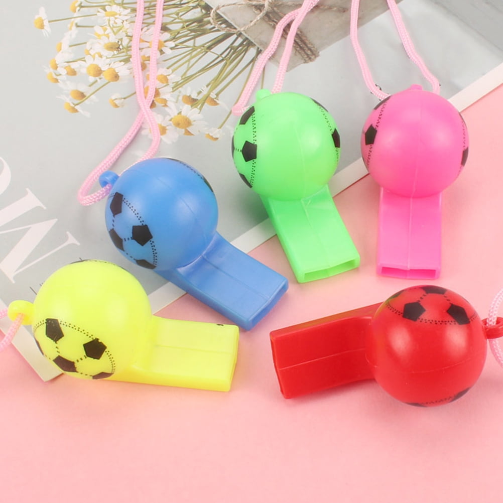 Raindrops 100pcs Plastic Whistles Toys Soccer Theme Party Toy Whistle ...