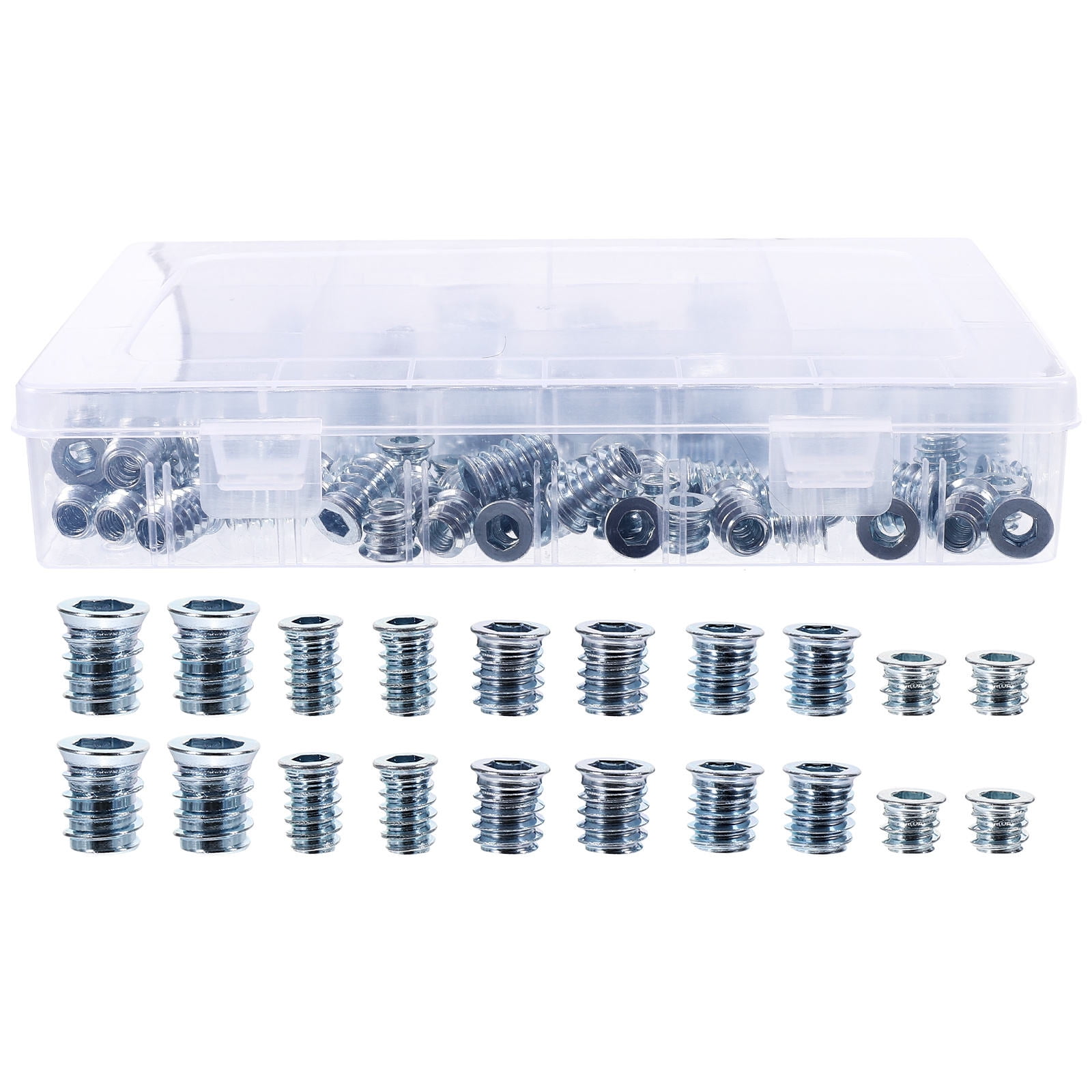 Raindrops 100pcs Threaded Wood Insert Assorted Nut Fastener Screw In ...