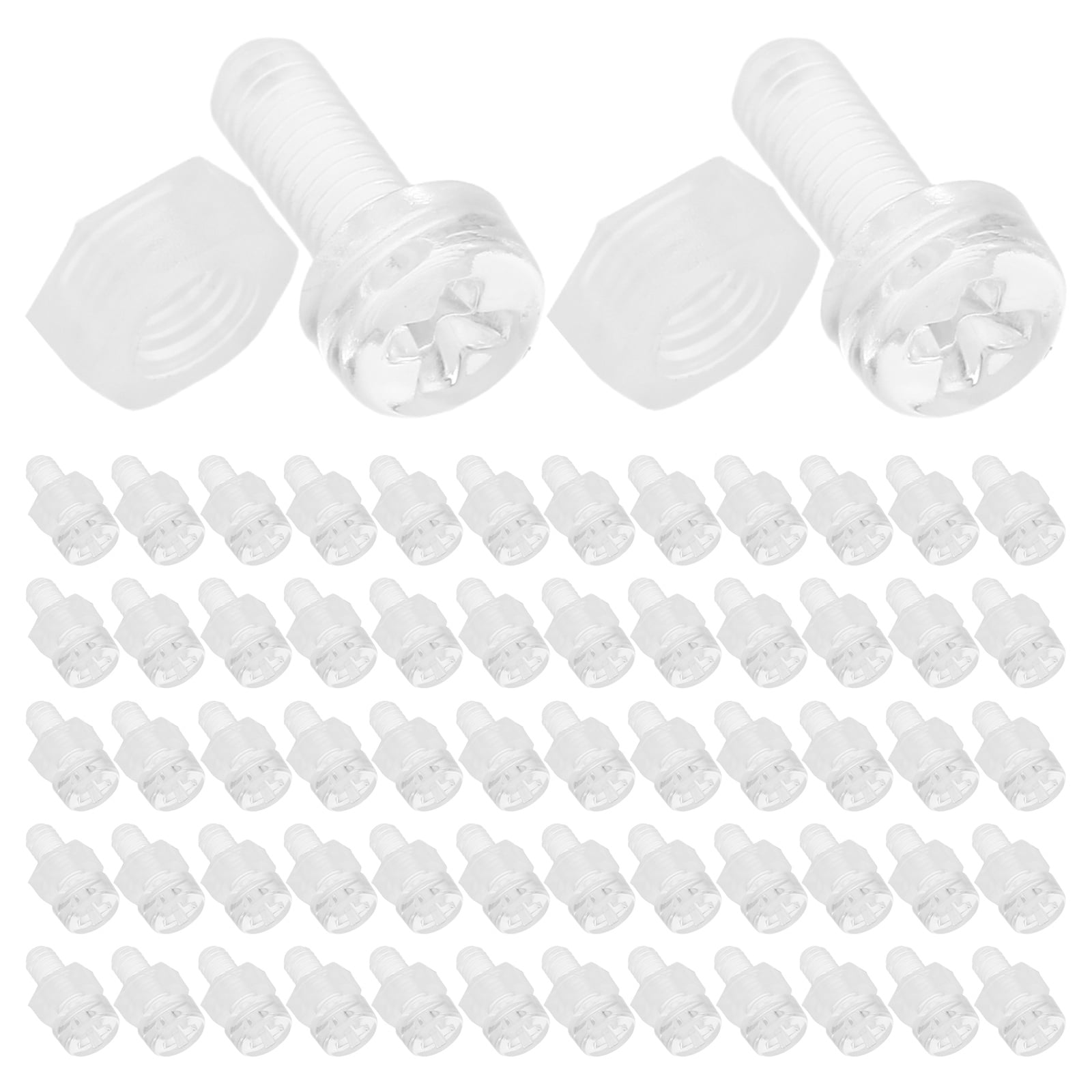 Raindrops 100pcs Transparent Acrylic Screws And Nuts Set Clear Fastener ...