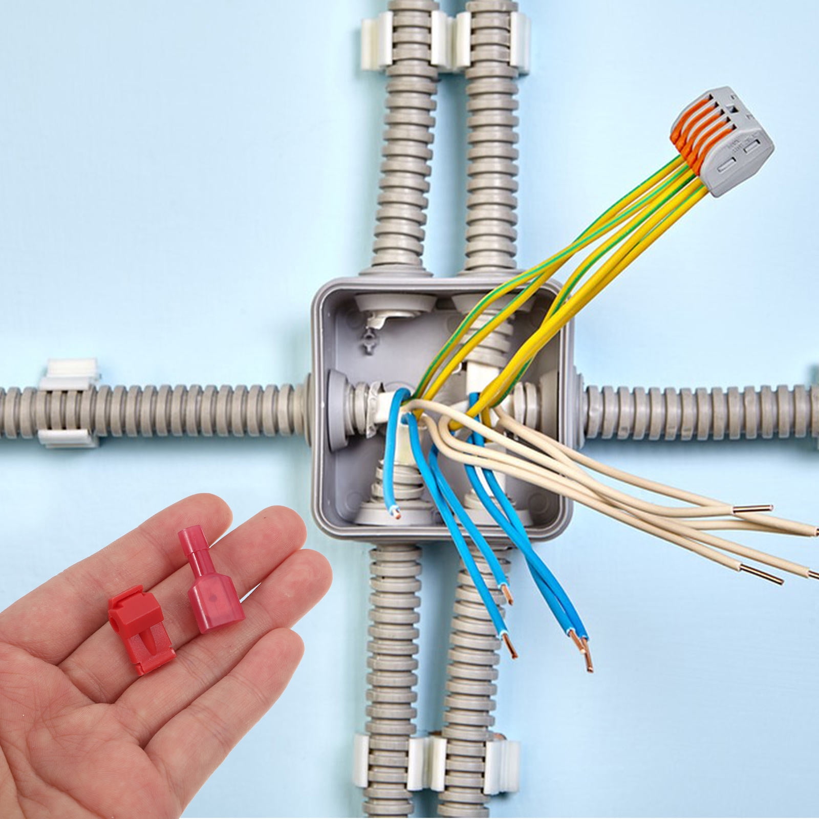 Raindrops 100pcs Wire Quick Connectors Splice Terminals Kit Insulated ...