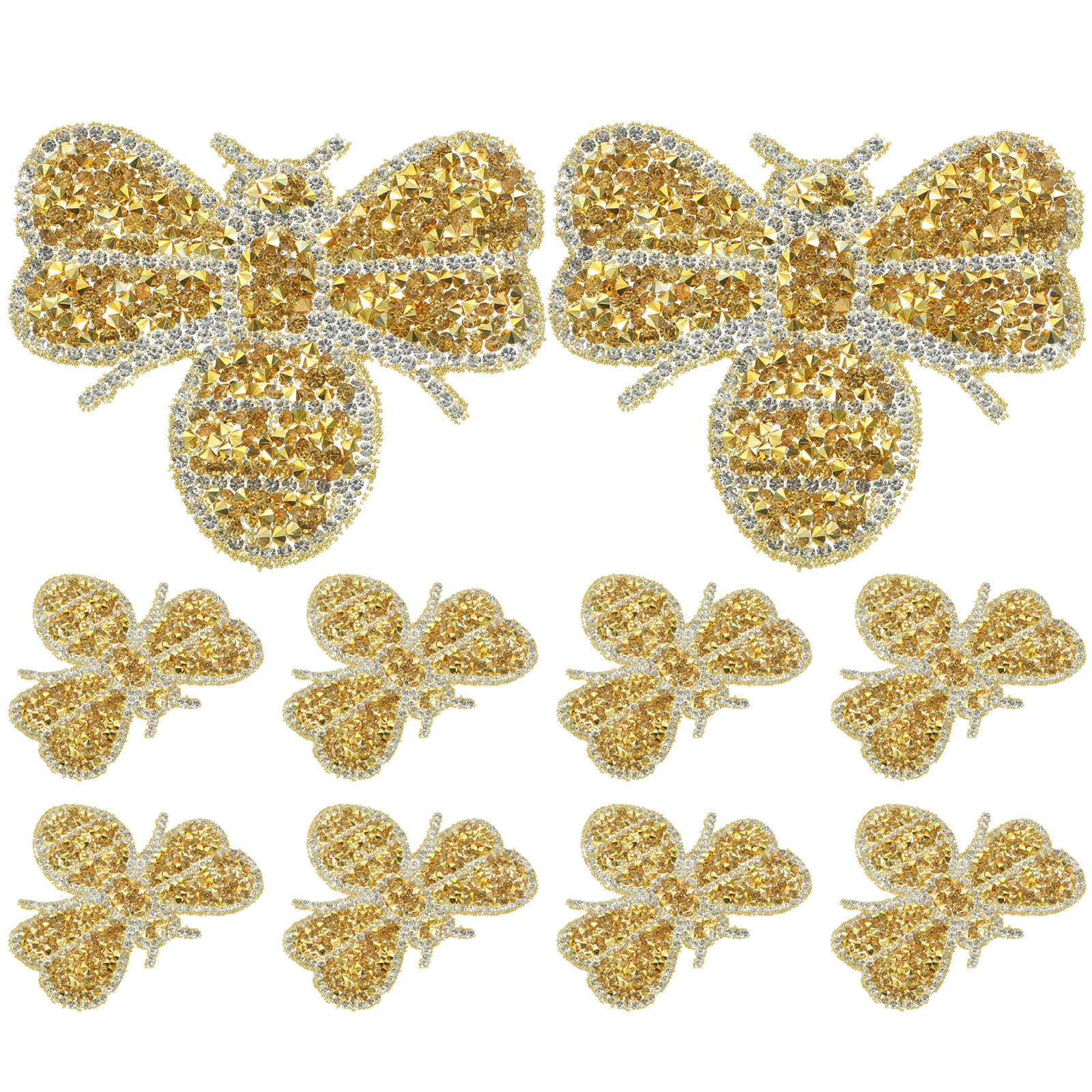 Raindrops 10Pack Rectangular Patches Golden Resin Adhesive Sticker Diy ...