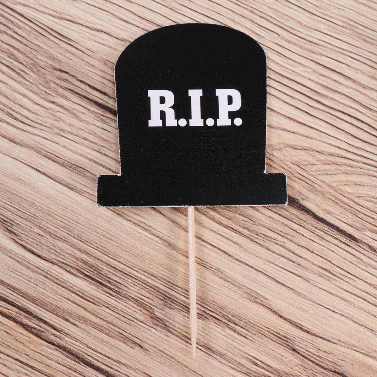 Raindrops Rip Tombstone Cupcake Toppers Black Paper 10Set 3.9x2x0.08in ...