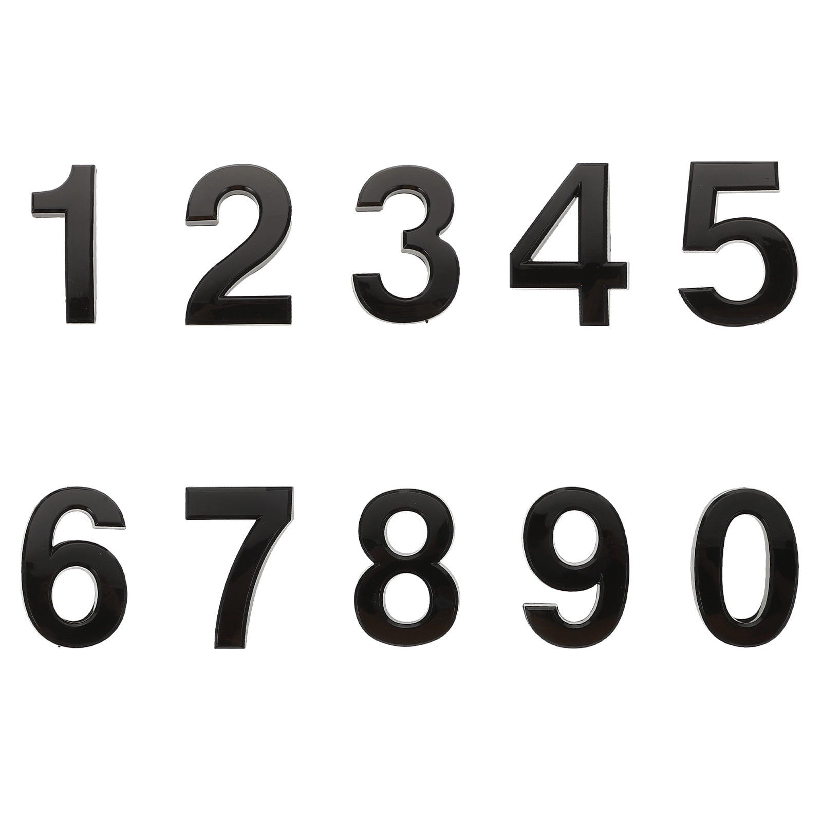 Raindrops 10Pcs Black ABS 3D Self-Adhesive Design Door House Number for ...