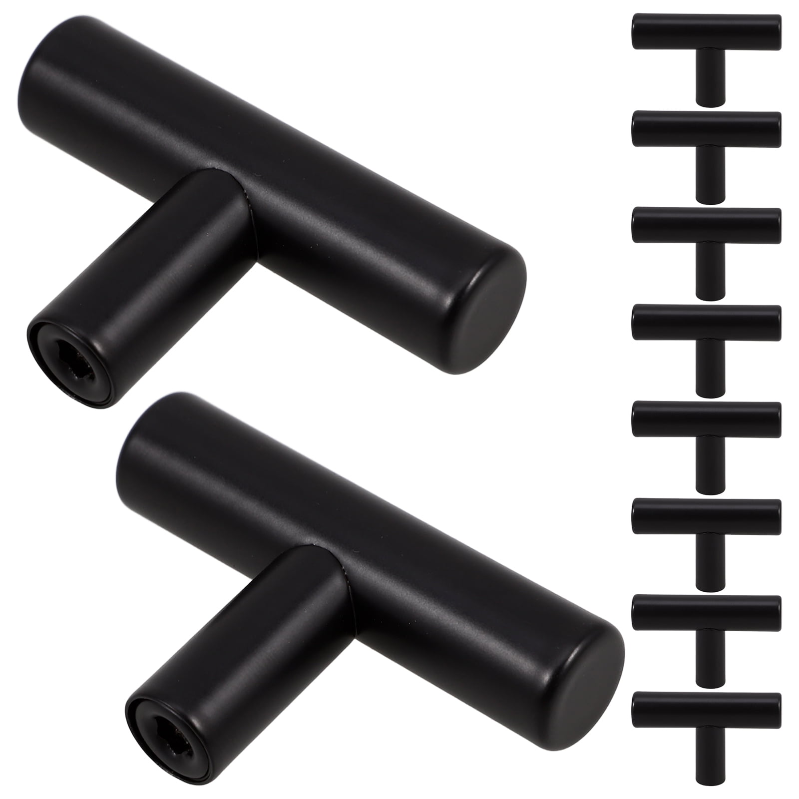 Raindrops 10Pcs Black Drawer Knobs Single Hole 50mm Matte Black Cabinet ...