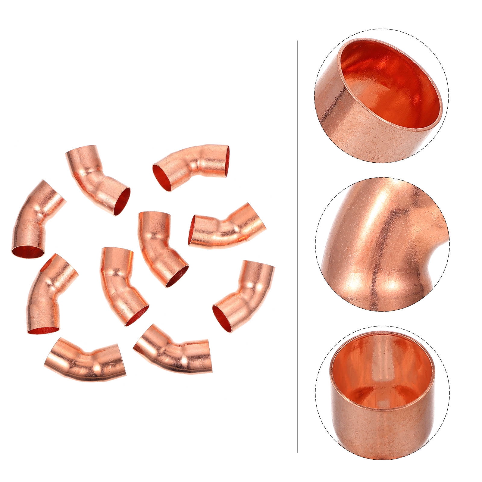 Raindrops 10Pcs Copper Elbow Fitting Golden 45 Degrees Bend for Air ...