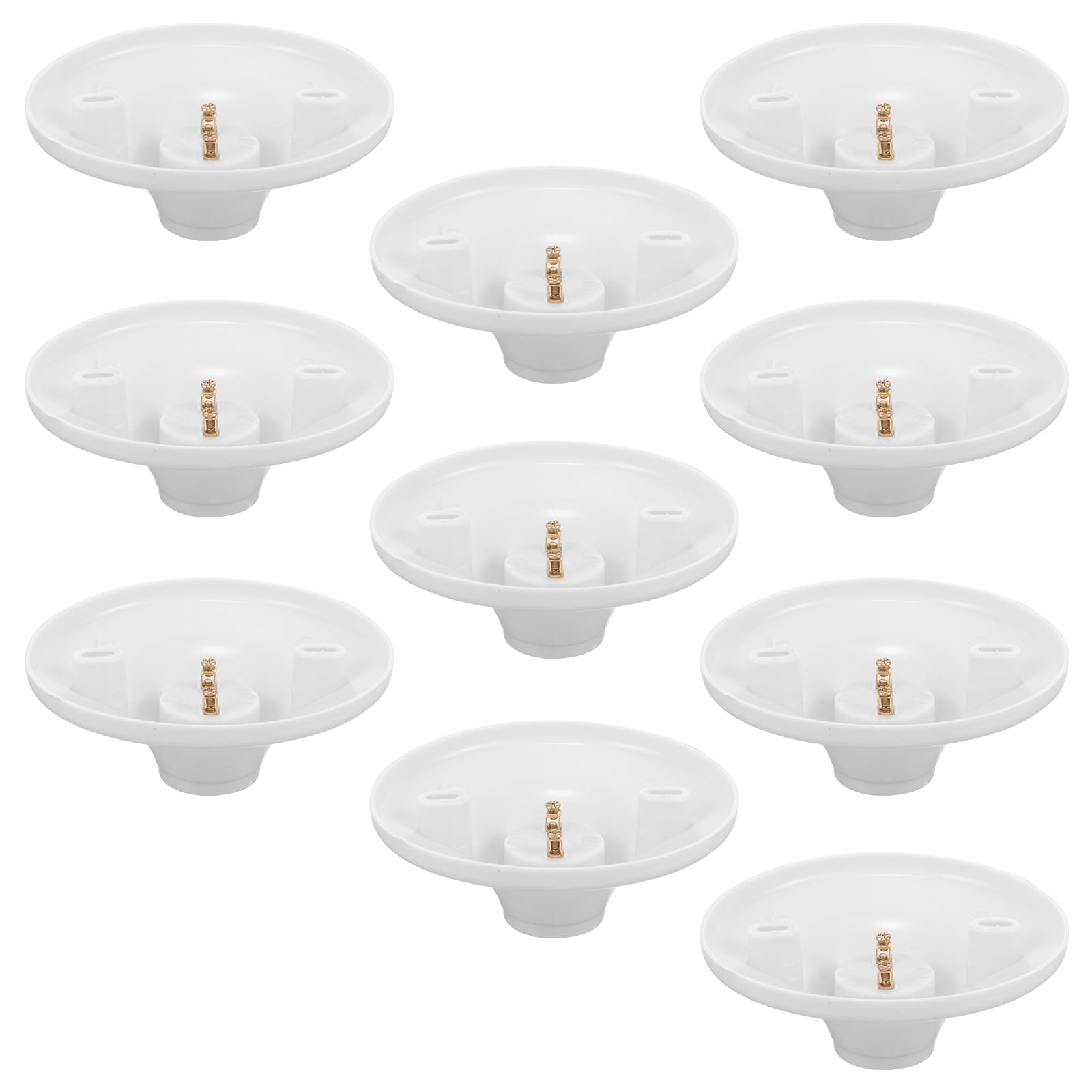 Raindrops 10Pcs Flat White Copper Plastic Lamp Adapter Socket E27 ...