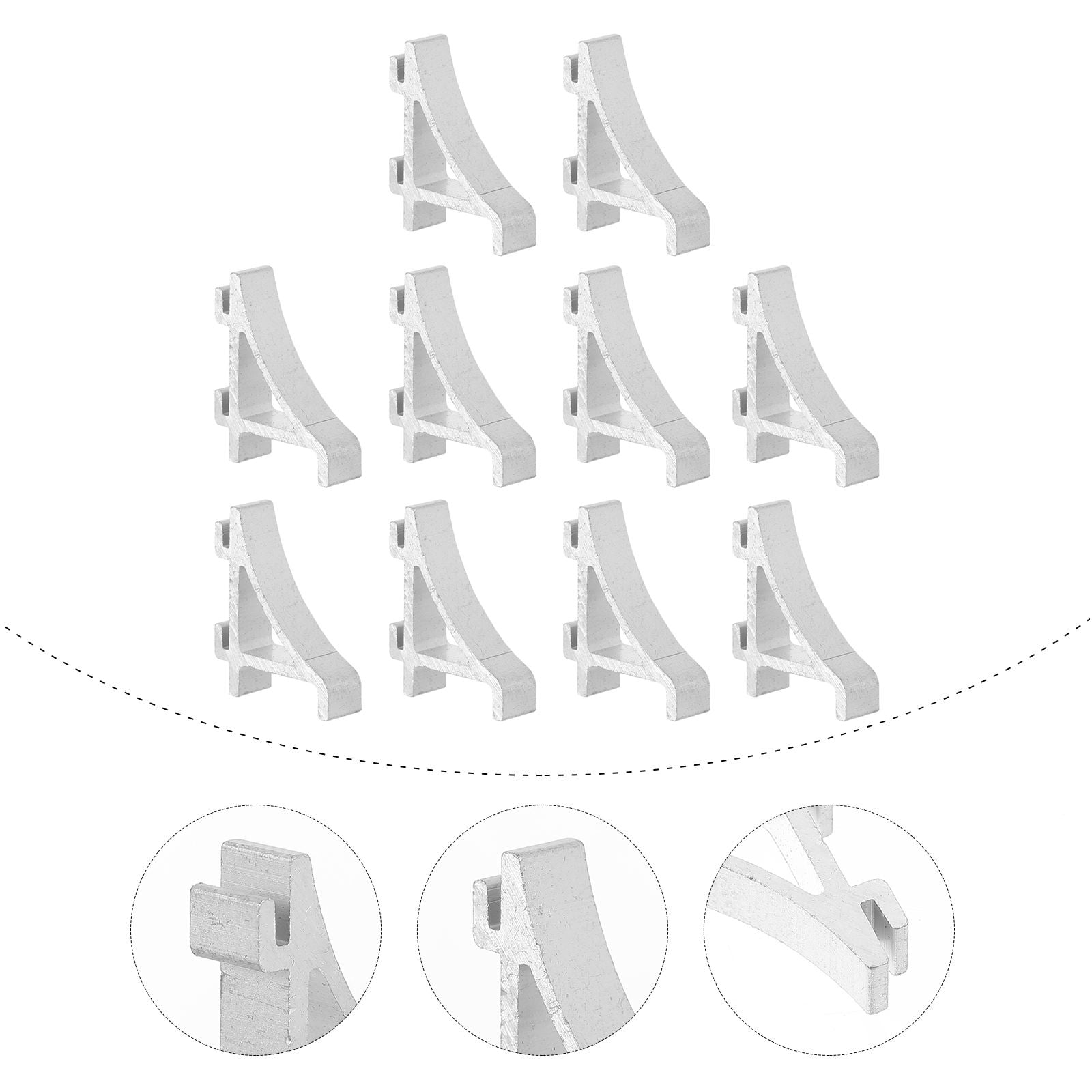 Raindrops 10Pcs Freezer Shelf Fixing Clips Silver Curved Dovetail for ...