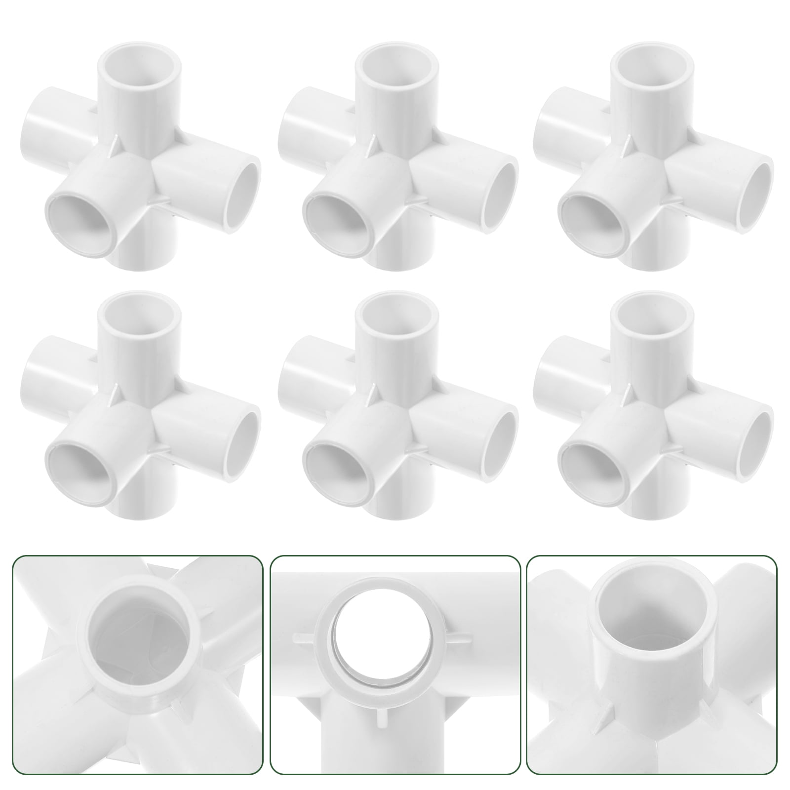 Raindrops 10Pcs Greenhouse Pipe Fittings Five-Way Connector White 2 ...