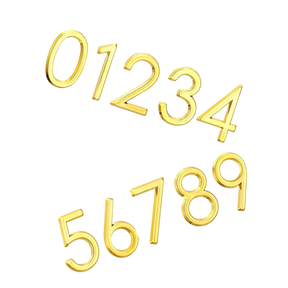 Raindrops Adhesive Number Stickers House Number Sticker Golden ABS ...