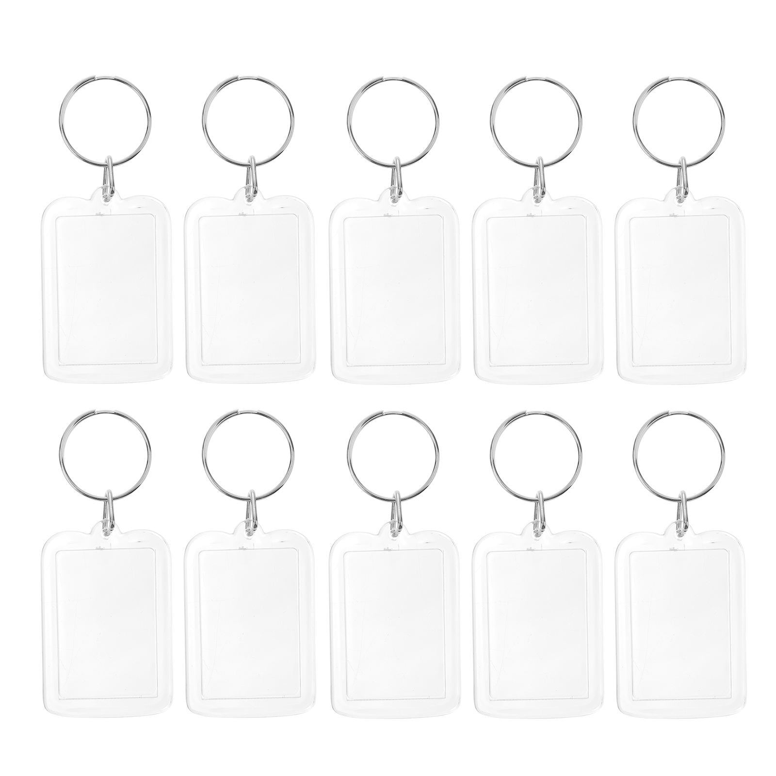 Raindrops 10Pcs Keyring Photo Holder Clear Picture Frame Keychain for ...