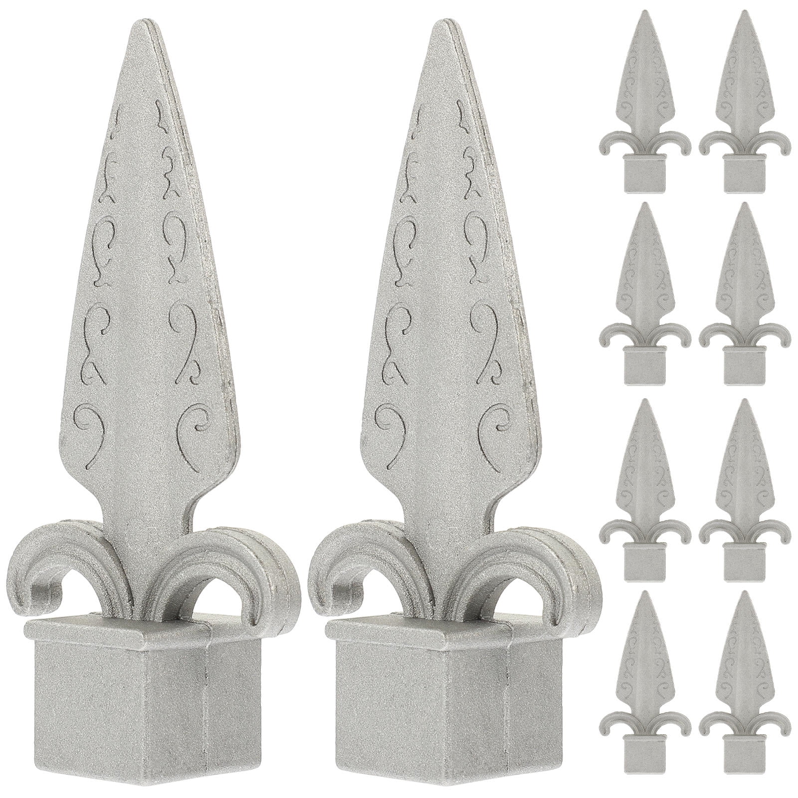 Raindrops 10Pcs Silver Fence with Elegant Curve Design for Fence Supply ...