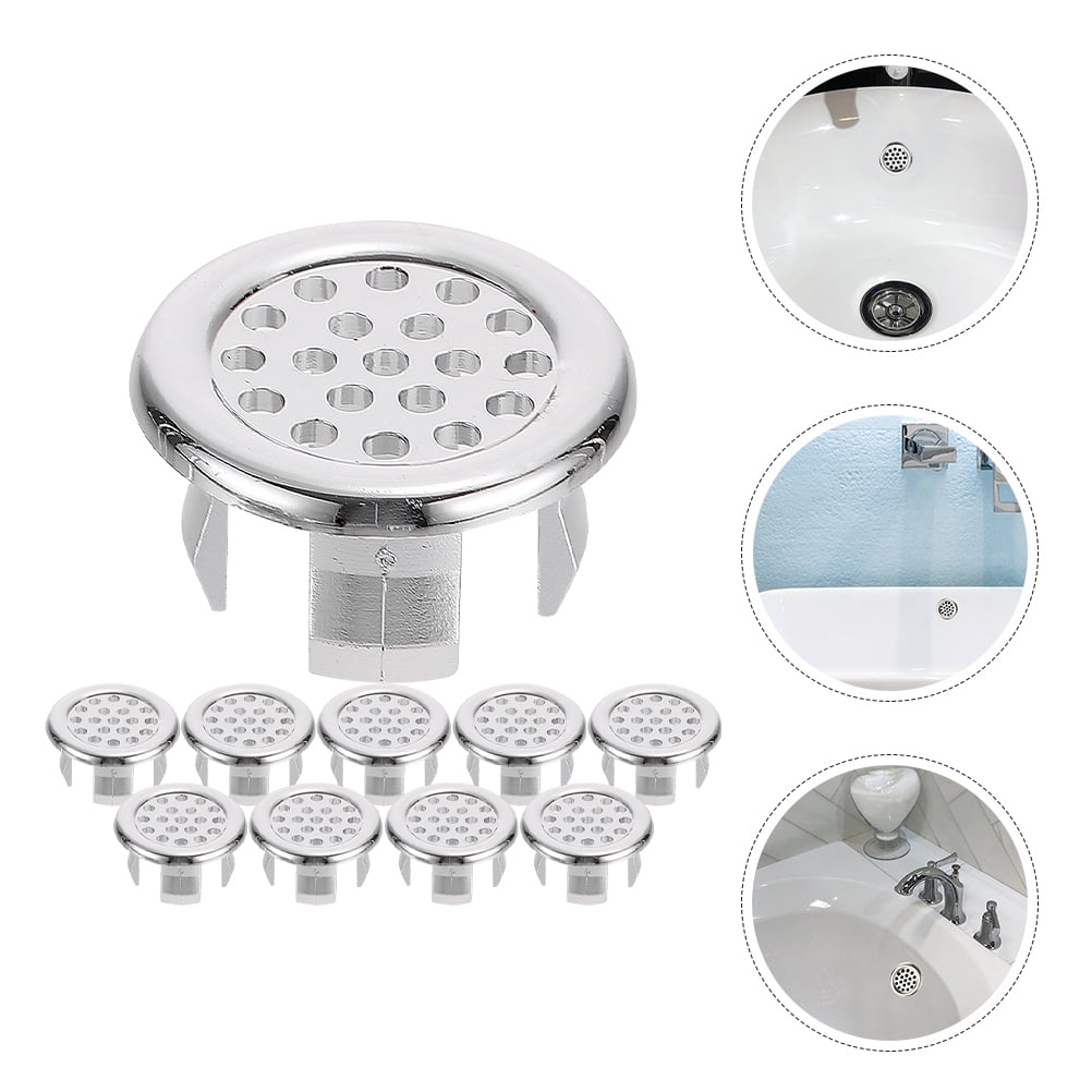 Raindrops 10Pcs Sink Overflow Caps for Bathroom Use Round Plastic 3X3X1 ...