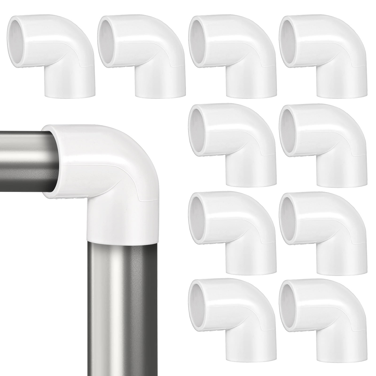 Raindrops 10Pcs White Pvc Pipe Elbow Fittings for Water Pipe System ...