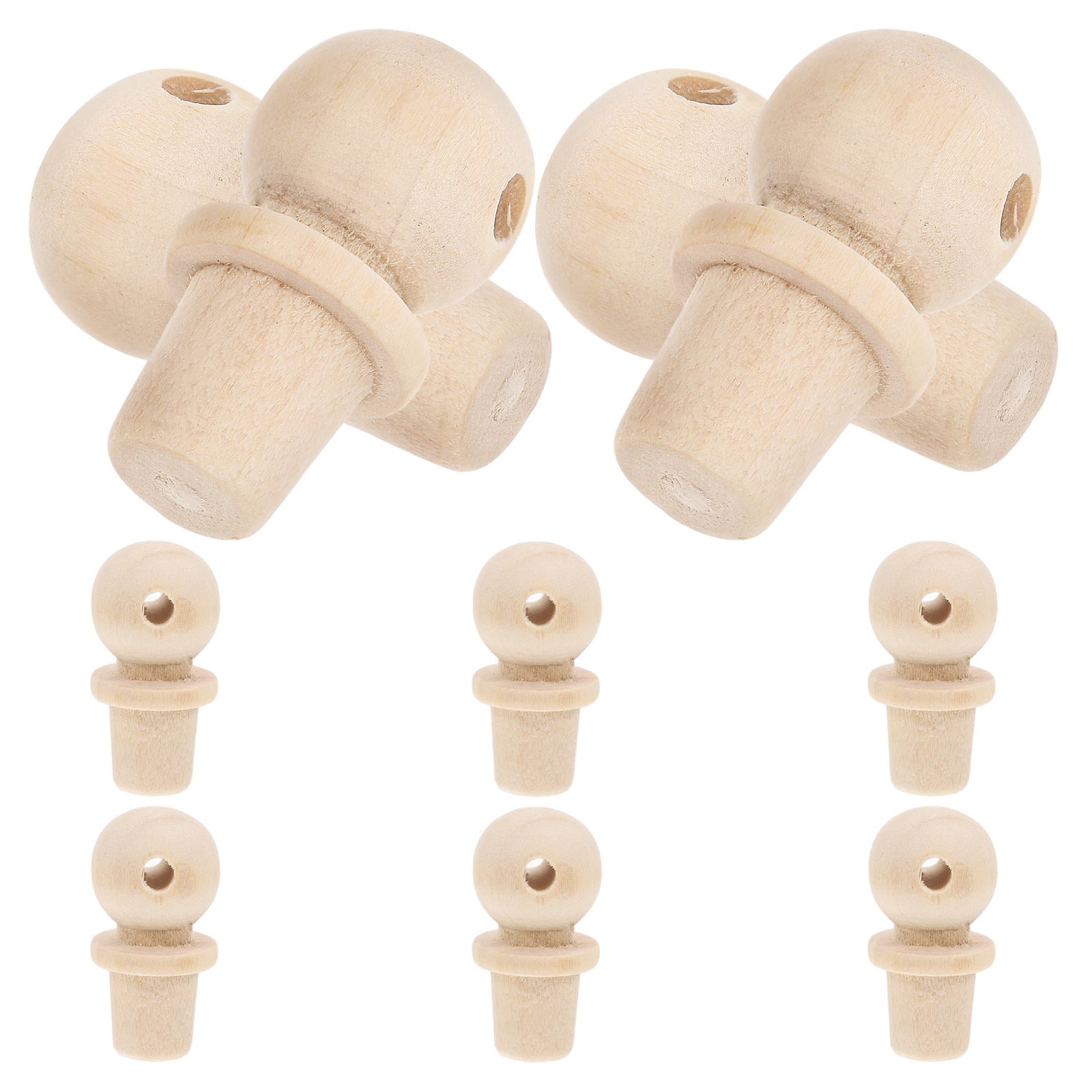 Raindrops 10Pcs Wooden Finials Medium Gourd Shape Beige For Diy ...