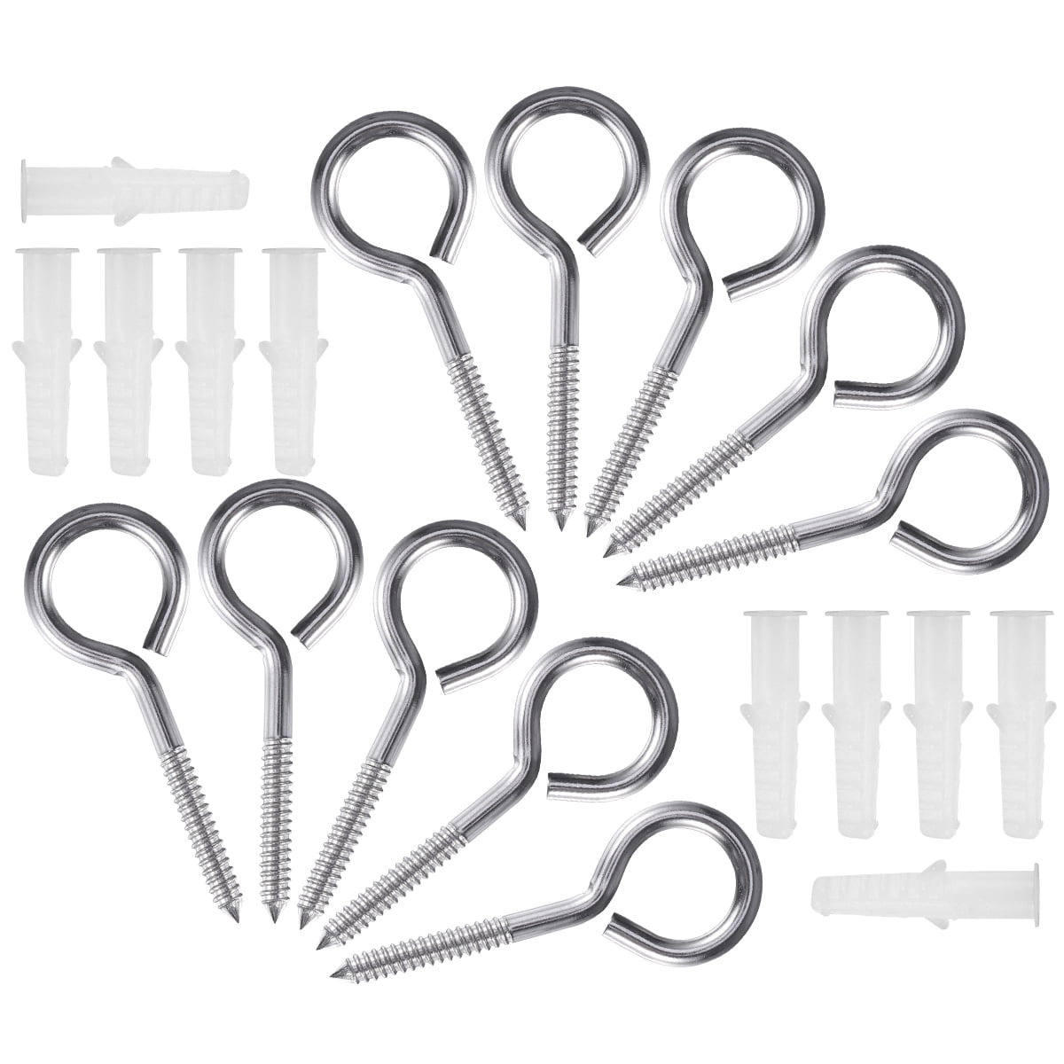 Raindrops 10Set 304 Stainless Steel Eye Bolts Heavy Duty Silver Self ...