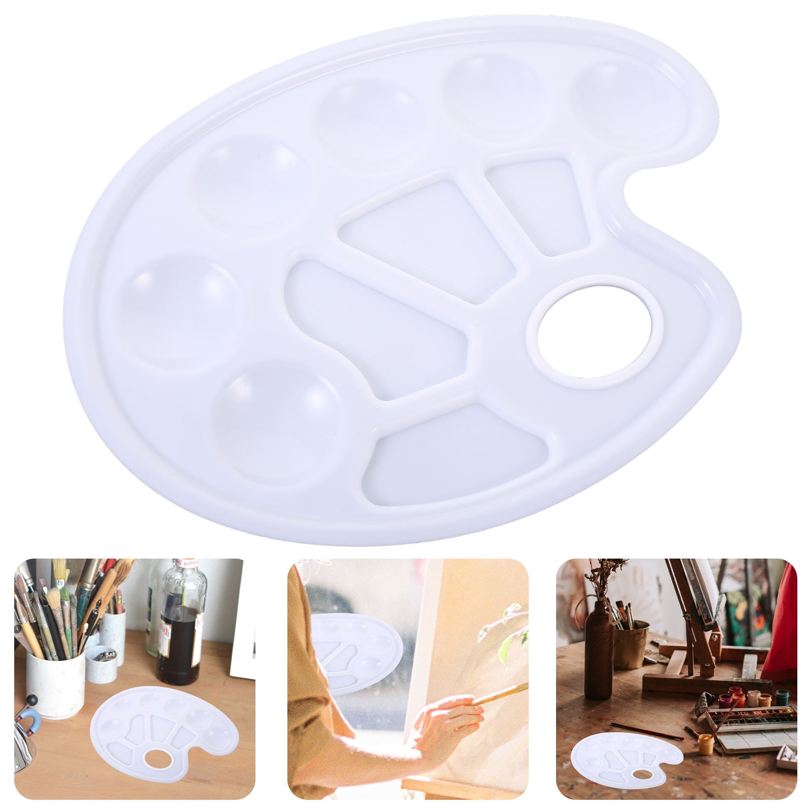 Raindrops 10Set Paint Plate Plastic White Color Mixing for Art Classes ...