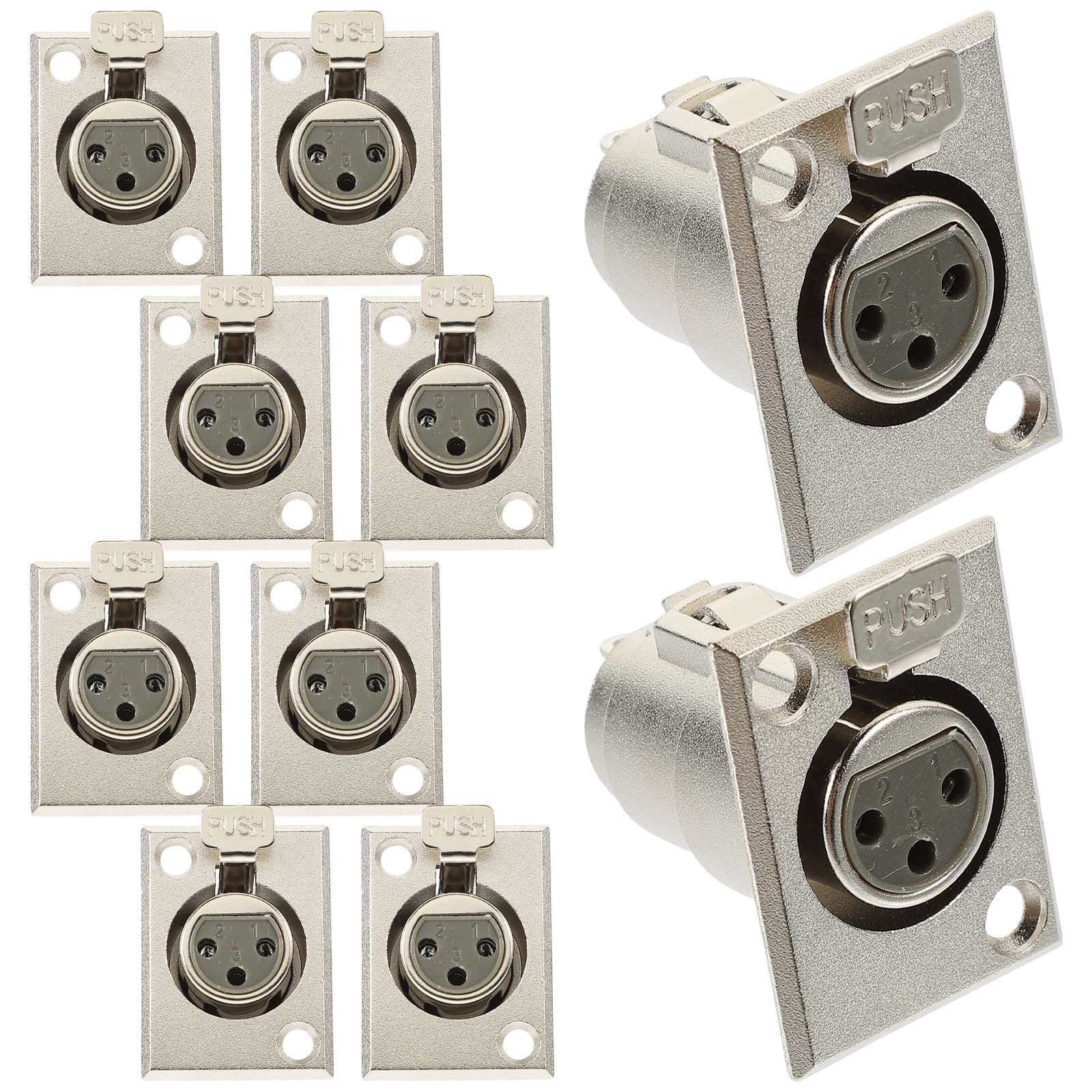 Raindrops 10pcs 3-Pin Female Panel Mount Metal Chassis Microphone Jack ...