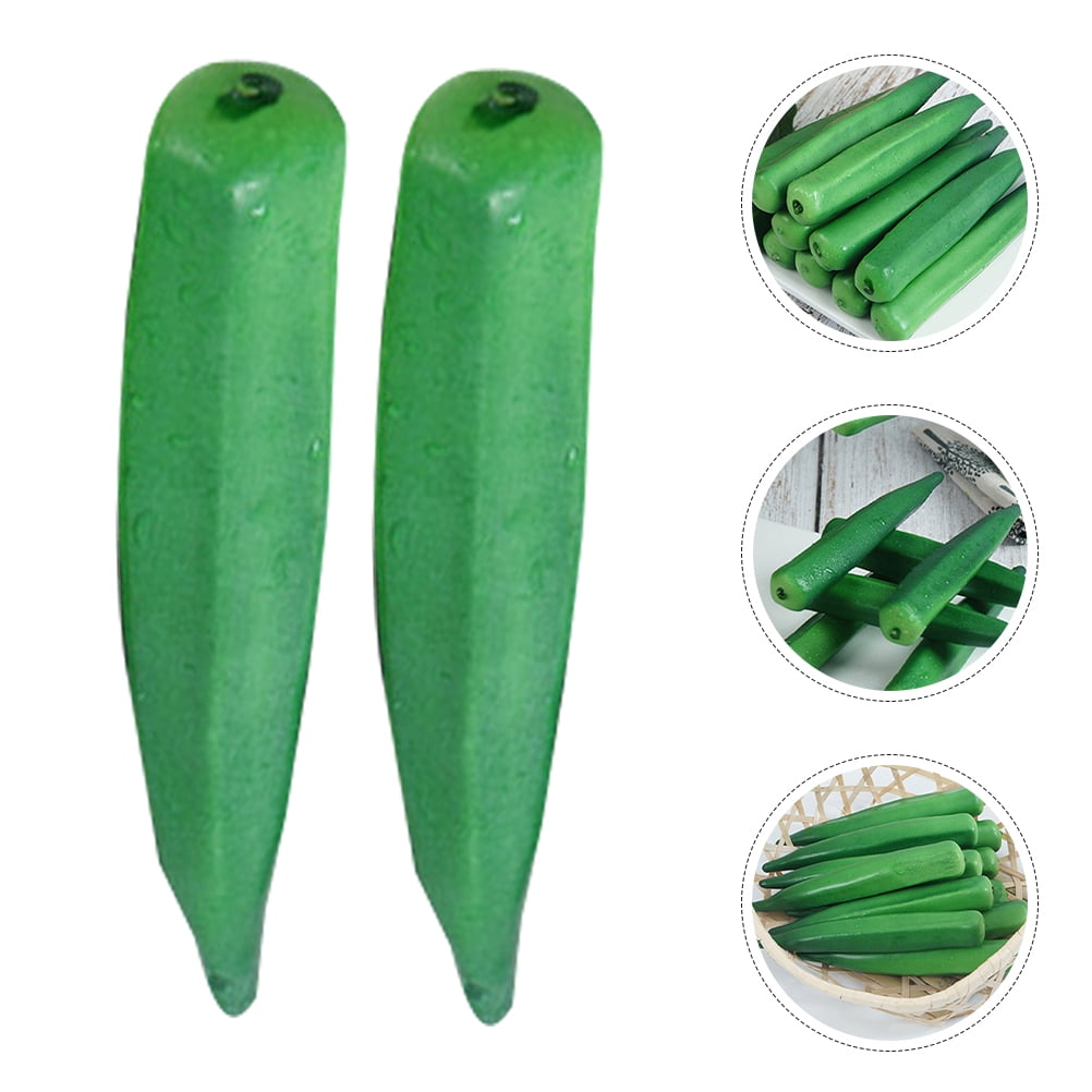 Raindrops 10pcs Artificial Okra Simulation Okra Display Props ...