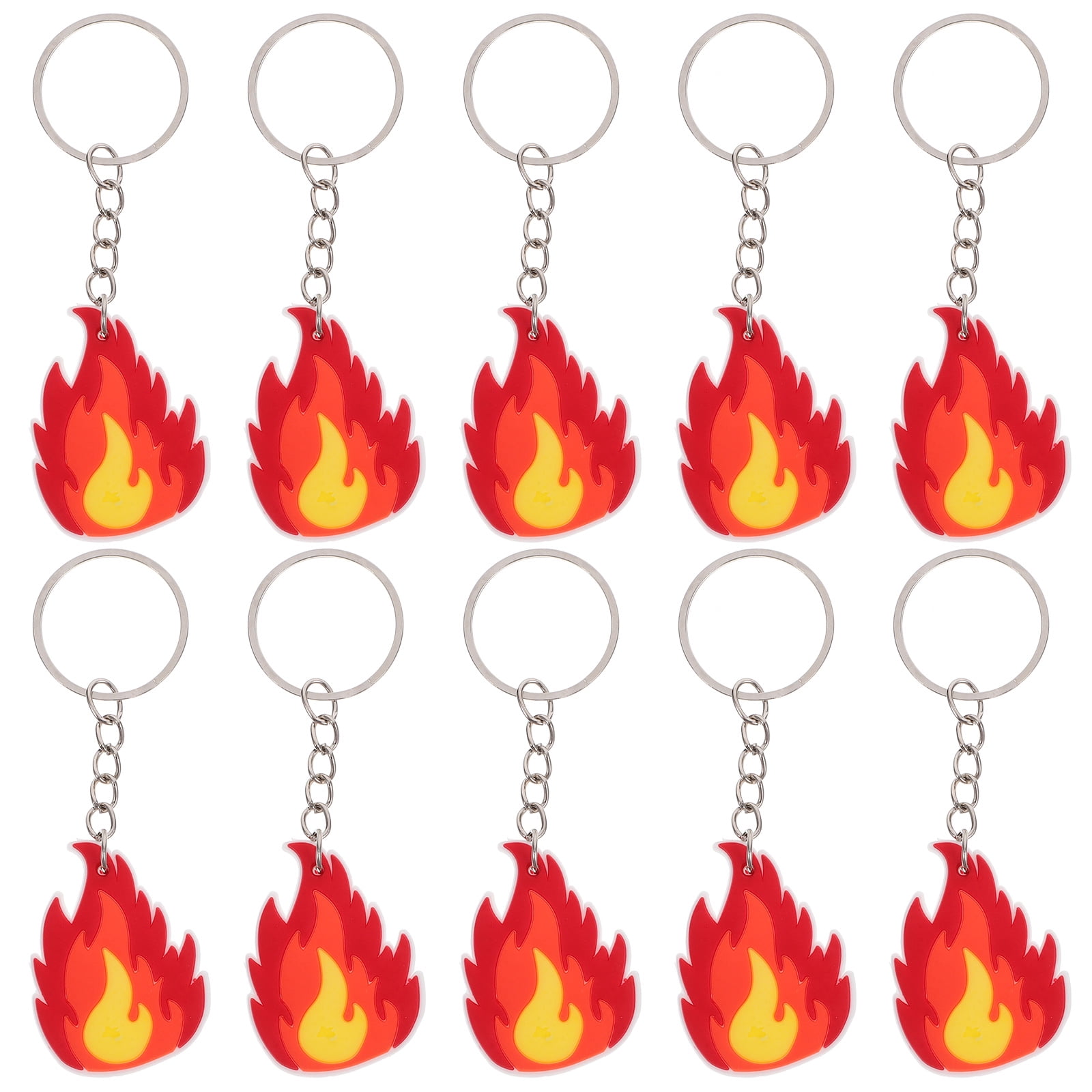 Raindrops 10pcs Flame Fire Keychains Firefighter Keychain Firefighter ...