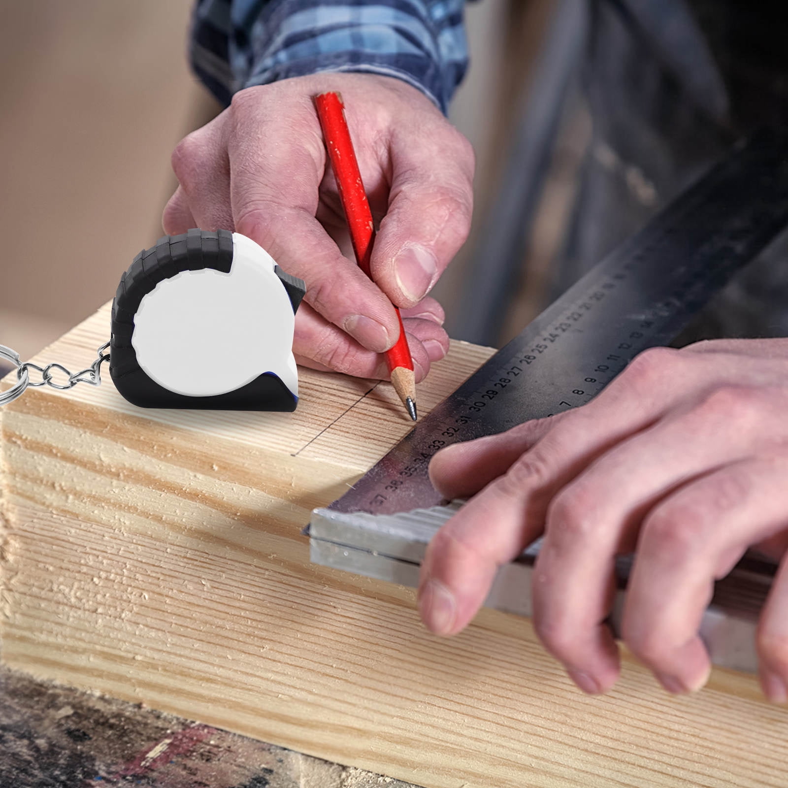 Raindrops Blue Portable Tape Measure with Keychain Design for Home Use ...