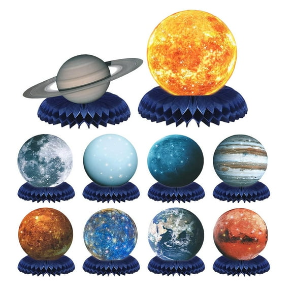 Raindrops 10pcs Planet Theme Honeycomb Centerpieces Table Decorations ...