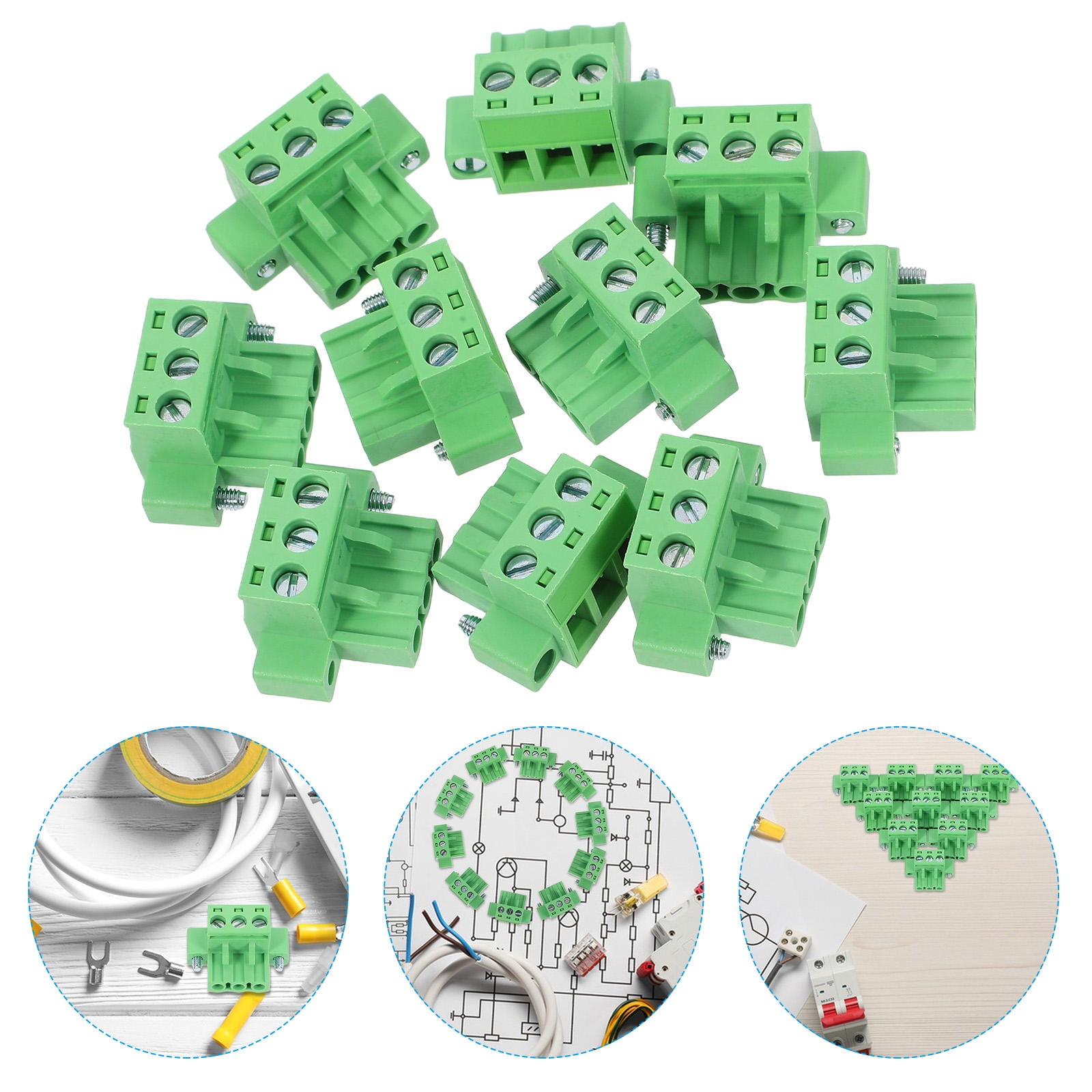 Raindrops 10pcs Screw Terminal Connector Terminal Block Connector 3Pin ...