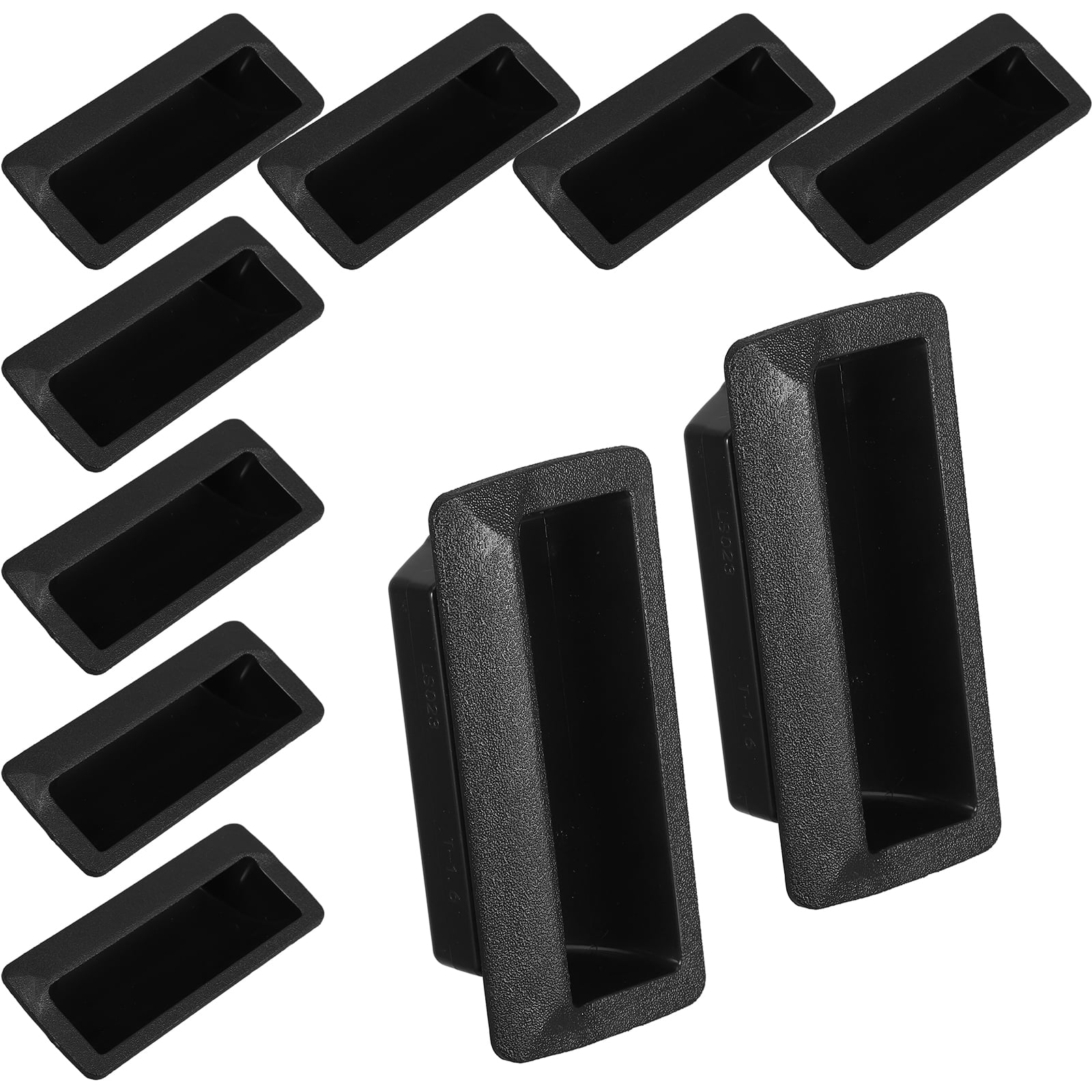 Raindrops 10Pcs Elegant Black Recessed Cabinet Door Pulls with ...