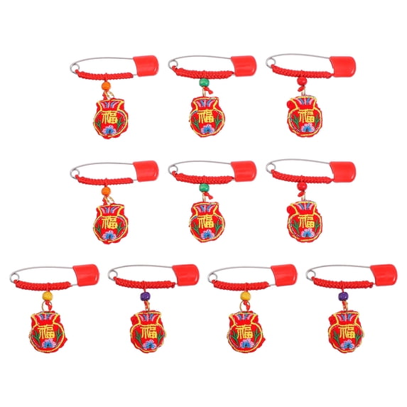 Raindrops 10pcs Traditional Safety Pin Diaper Pin Tiger Year Blessing ...