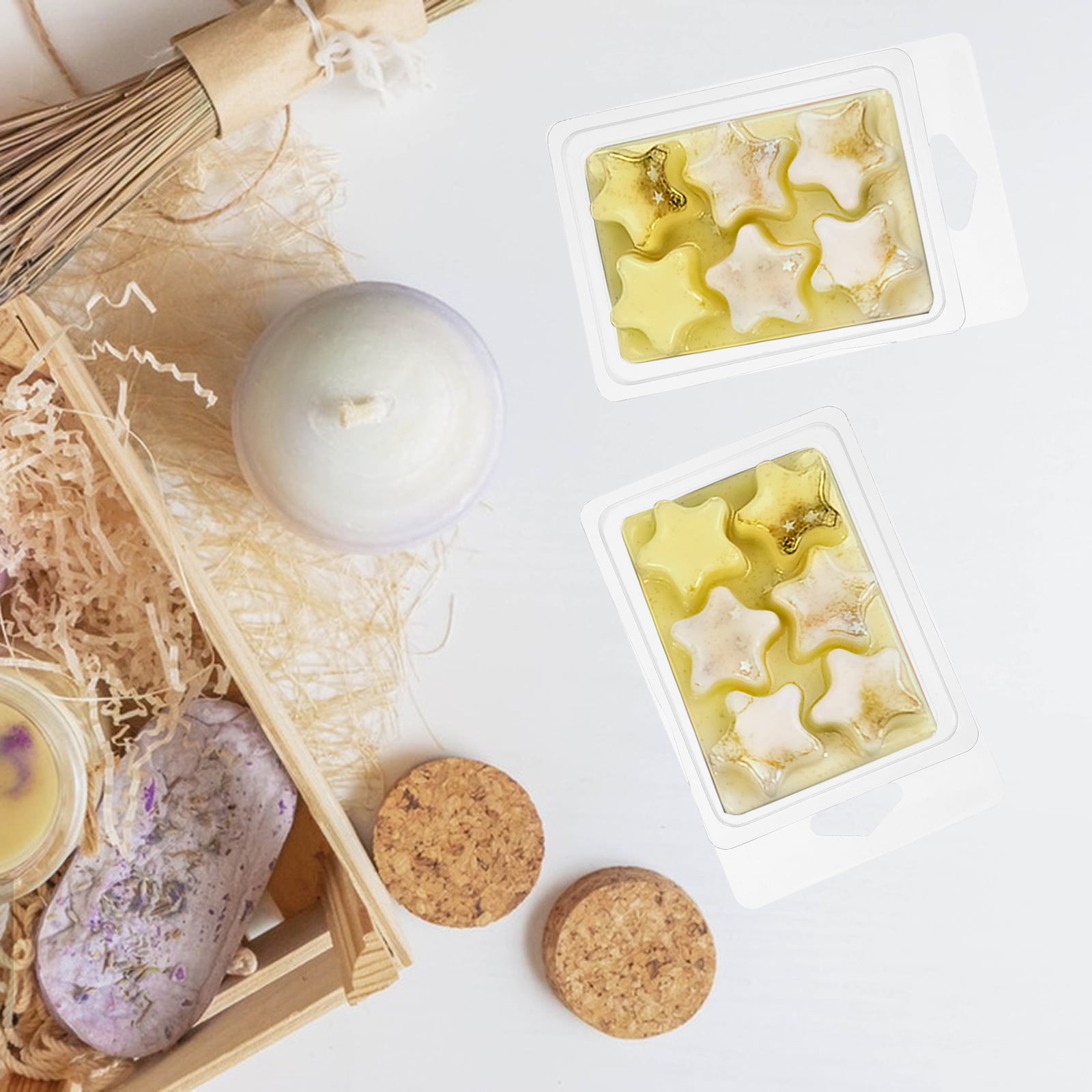 Raindrops 10pcs Wax Melt Clamshells Pentacle Shape Clear Plastic Wax Molds Wax Melt Packaging ...