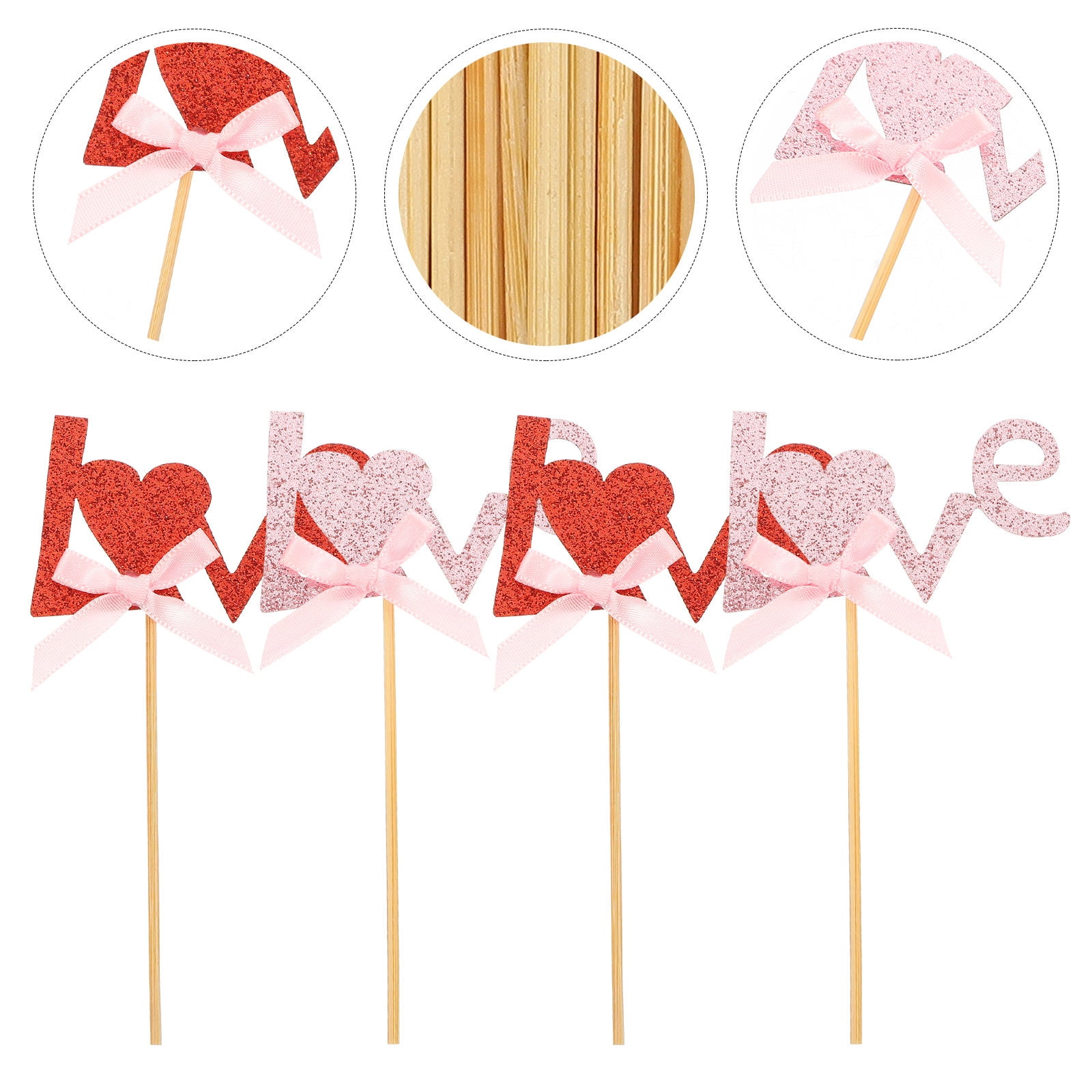 Raindrops 12 Assorted Color Love Cupcake Toppers Decorative Cake Picks ...