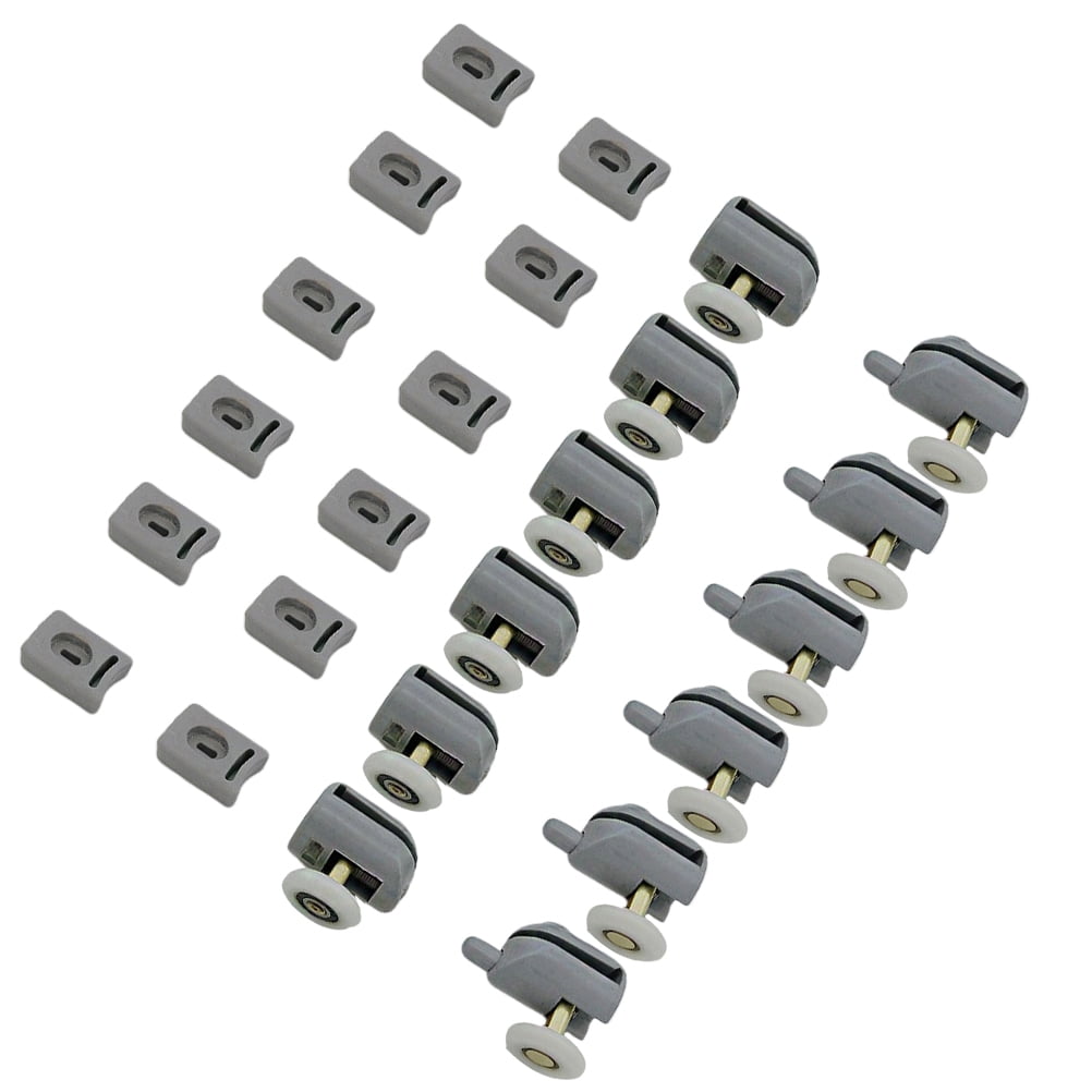 Raindrops 12 Pcs Bathroom Door Pulley Splash Roller Curved Shower ...