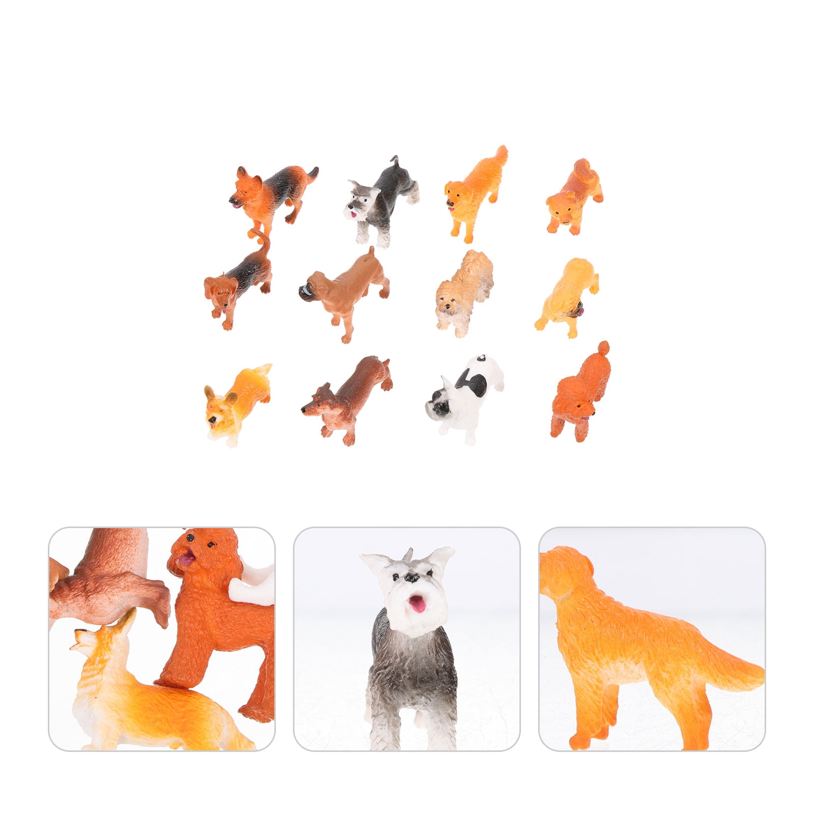 Raindrops 12 Pcs Dogs Miniature Model Realistic Figurines Sturdy Child ...