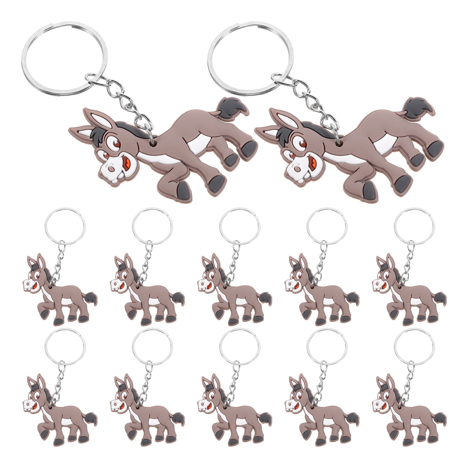 Raindrops 12 Pcs Donkey Keychain Animal Toys Plush Locket of The Lid ...