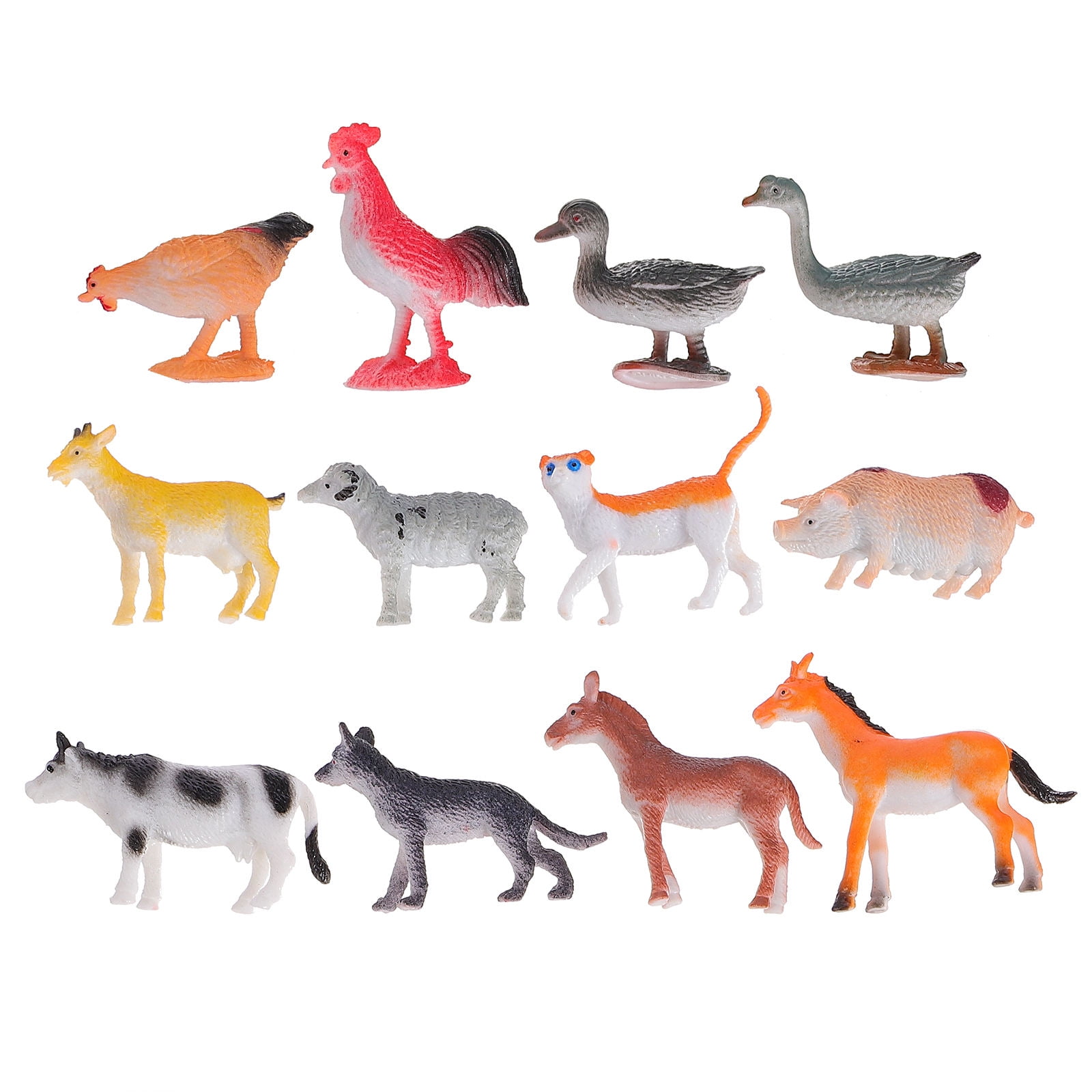 Raindrops 12 Pcs Farm Animal Models Reusable Figurines Exquisite ...