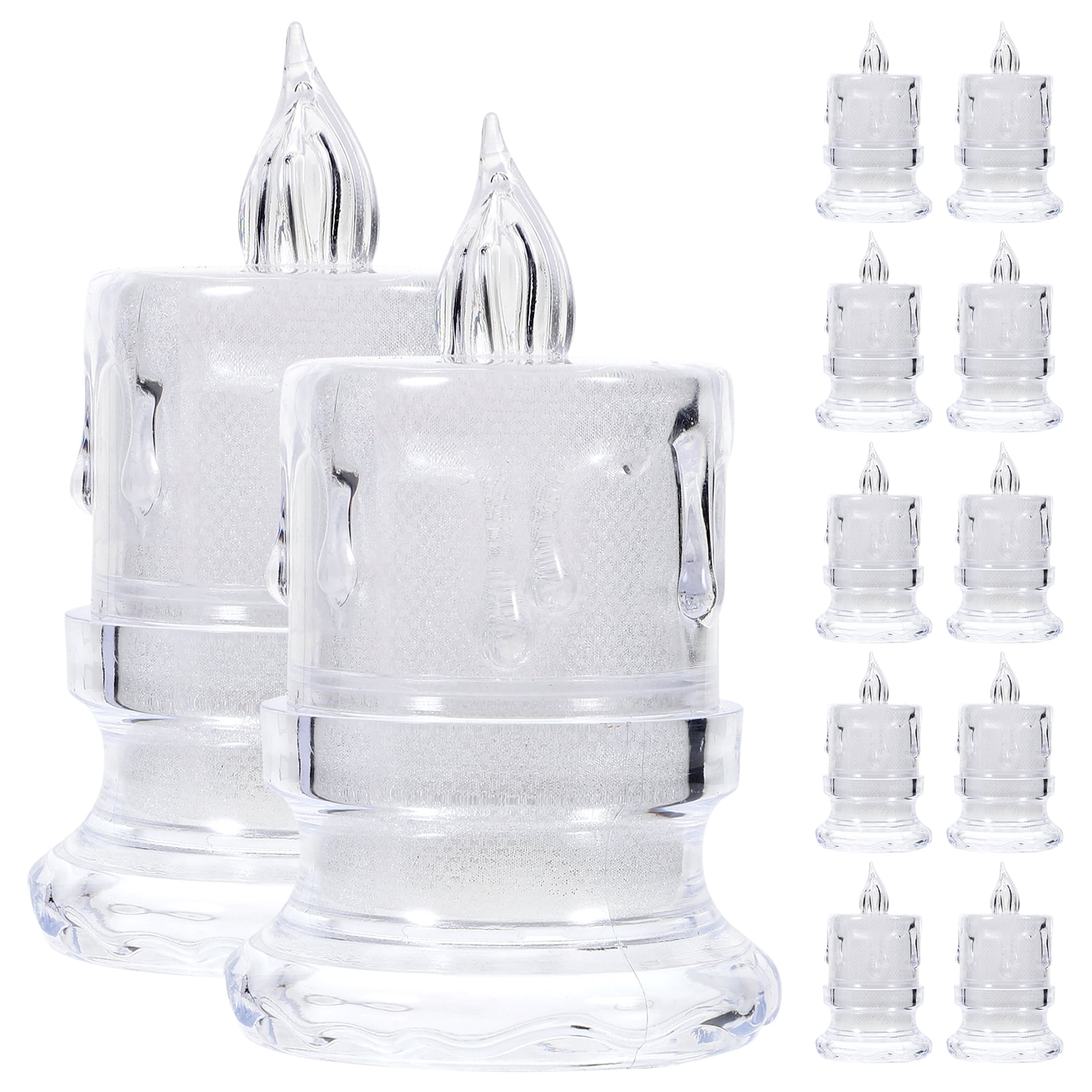 Raindrops Transparent Plastic LED Candle Lights Battery Operated ...