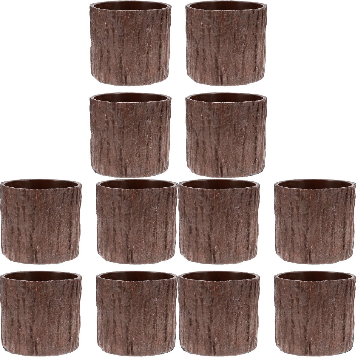 Raindrops 12 Pcs Imitated Wood Bark Succulent Pot Artificial Wood Bark ...
