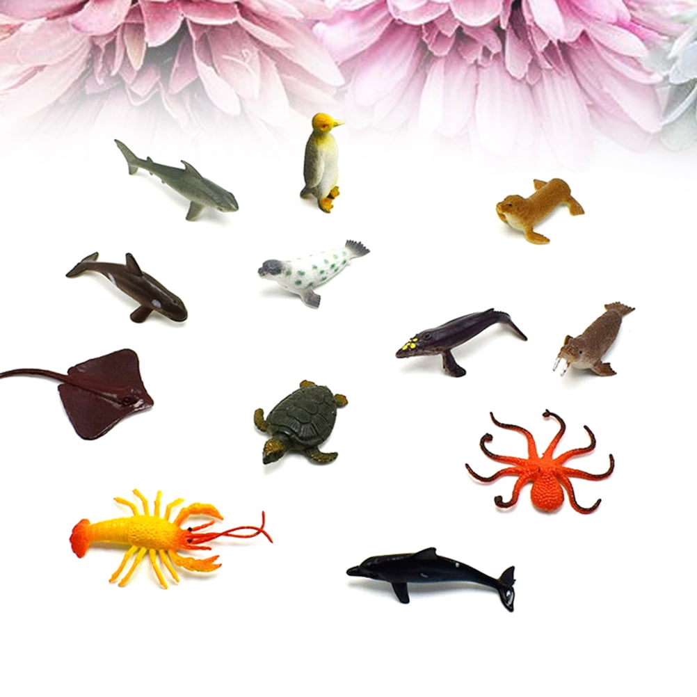Raindrops 12 Pcs Marine Animal Model PVC Animal Models Child 12pcs ...