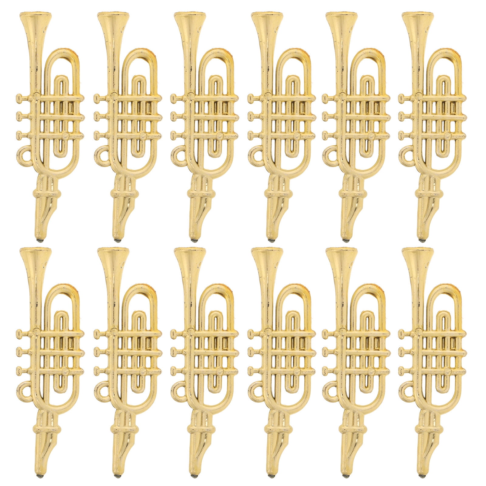 Raindrops 12 Pcs Miniature Musical Instrument Trumpet School Toy Golden ...