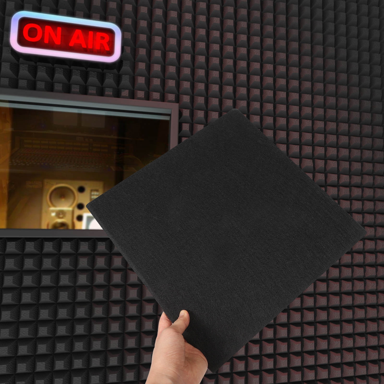 Raindrops 12Pcs Fire Resistant Sound Dampening Panels Black Polyester ...