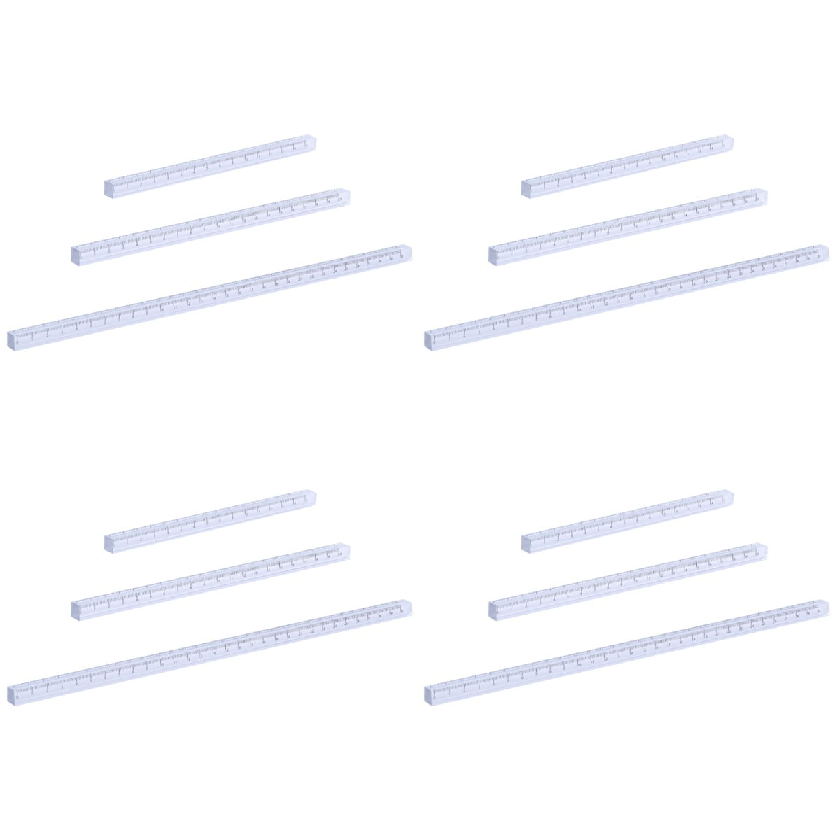 Raindrops 12 Pcs Student Drafting Ruler Engineering Drawing Rulers ...