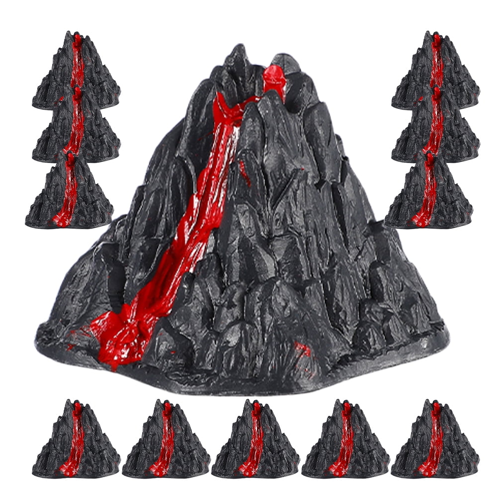 Raindrops 12 Pcs Toy Volcano Volcano Kit with Dinosaurs Statue 8.00X7 ...