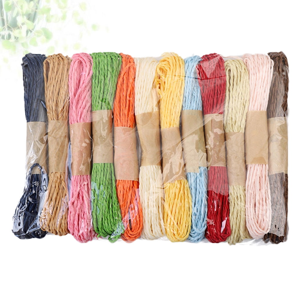 Raindrops 12 Roll Colored Paper Rope Twist Twisted Raffia Ribbons for ...