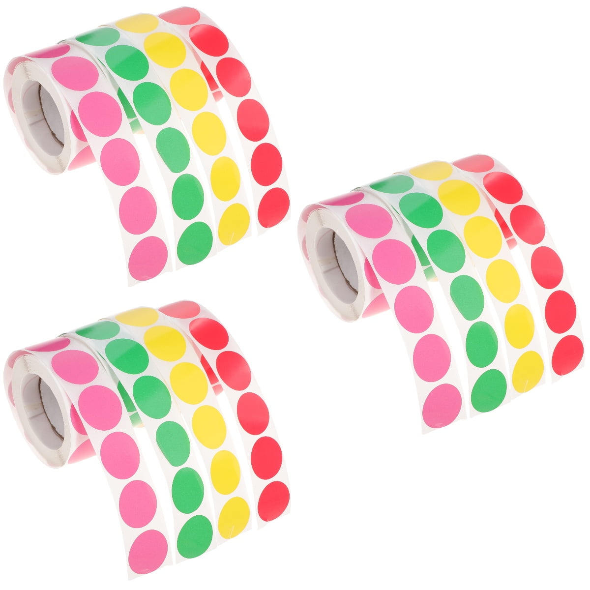 Raindrops 12 Rolls Colored Circle Stickers Labels Self-Adhesive Round ...