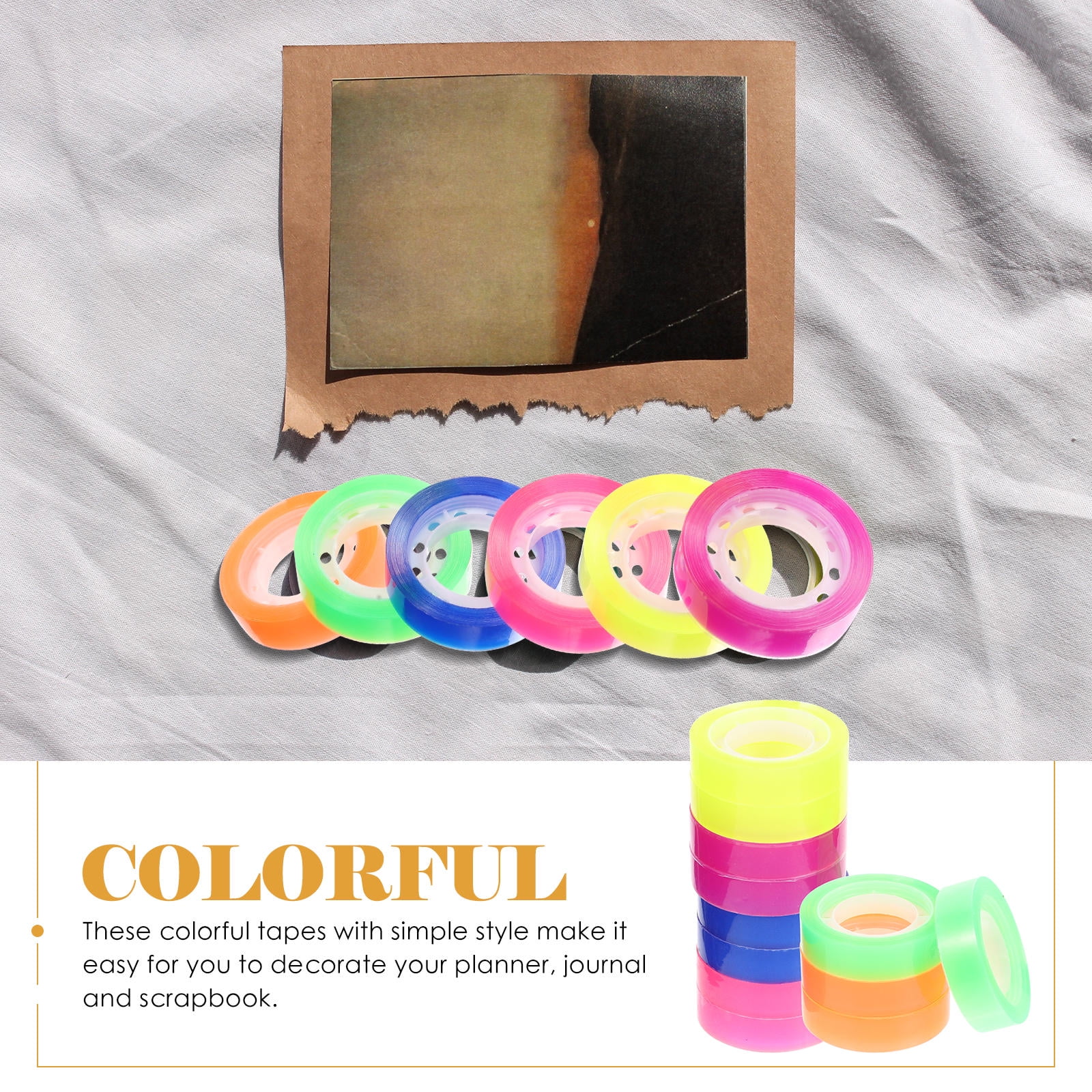 Raindrops 12 Rolls Decorative Packing Tape In Assorted Colors For ...