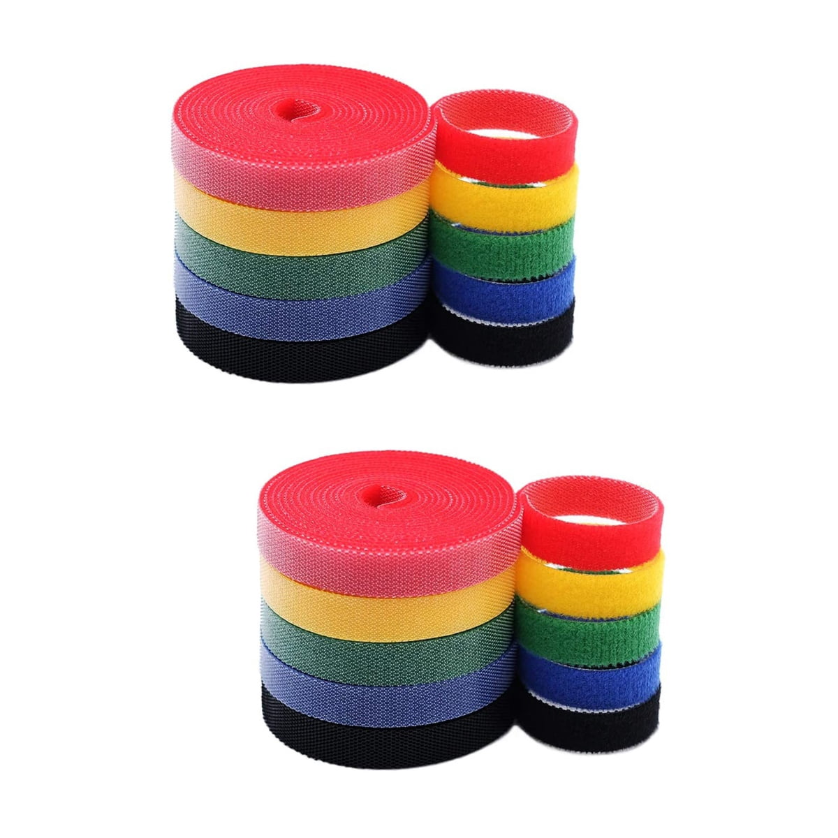 Raindrops 12 Rolls Reusable Cable Organizer Fastening Cable Tie Hook ...