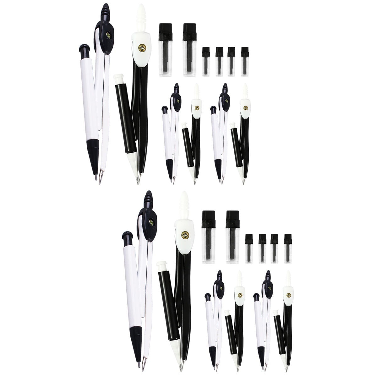 Raindrops 12 Sets Geometry Compasses Portable Compass with Storage Case ...